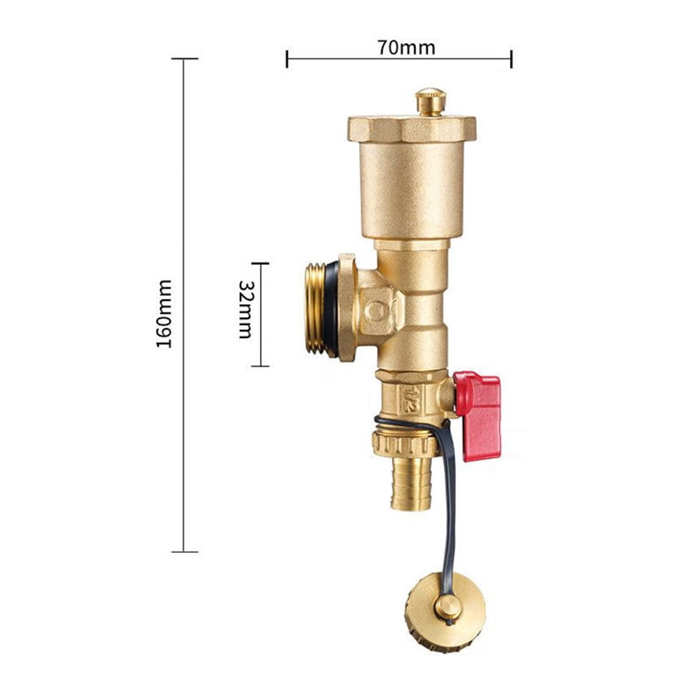 Copper Floor Heating Water Distributor Drain Valve Automatic Drain ...