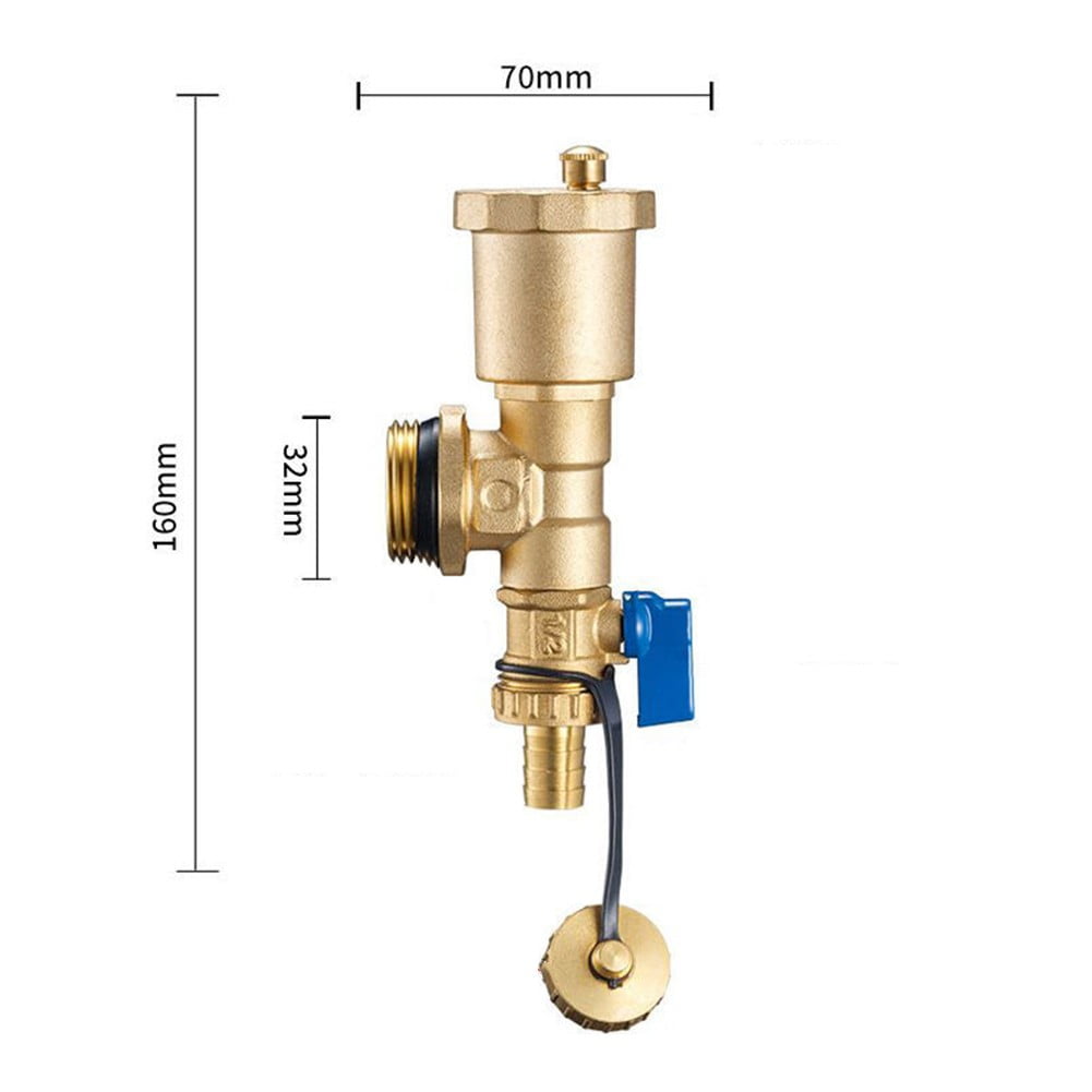 Copper floor heating water distributor drain valve automatic drain ...