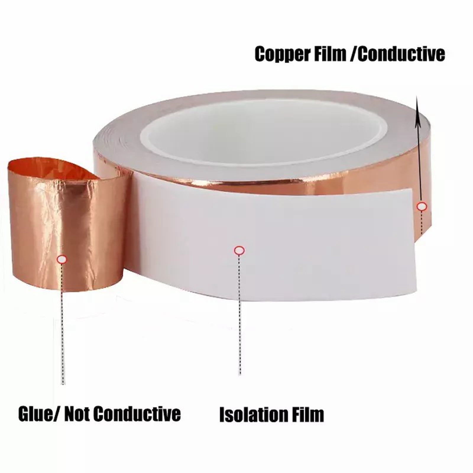 Copper Foil Tape - Self-Adhesive, High Temperature Resistant, Versatile ...