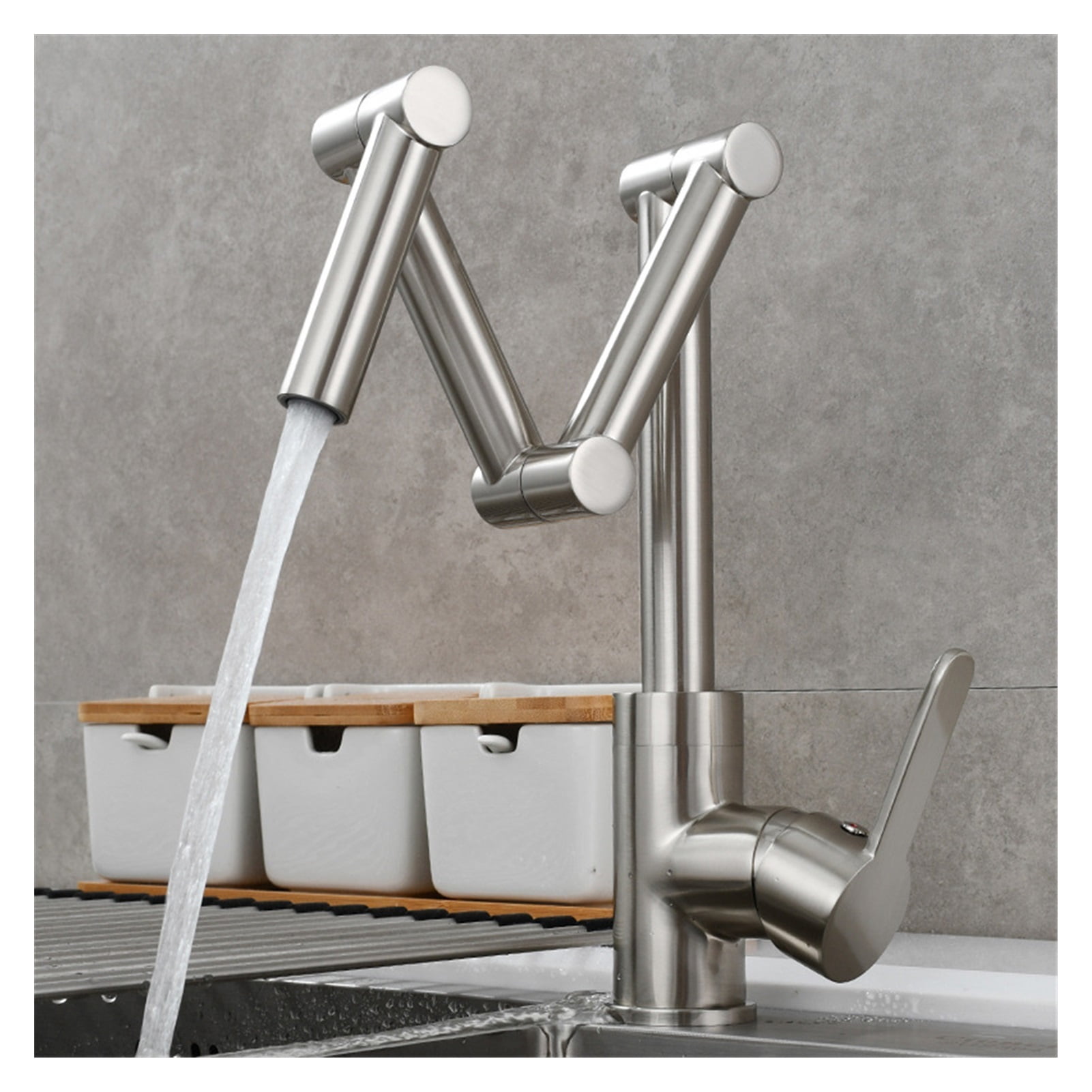 Copper Folding Kitchen Faucet Wash Basin Sink Retractable Hot And Cold ...