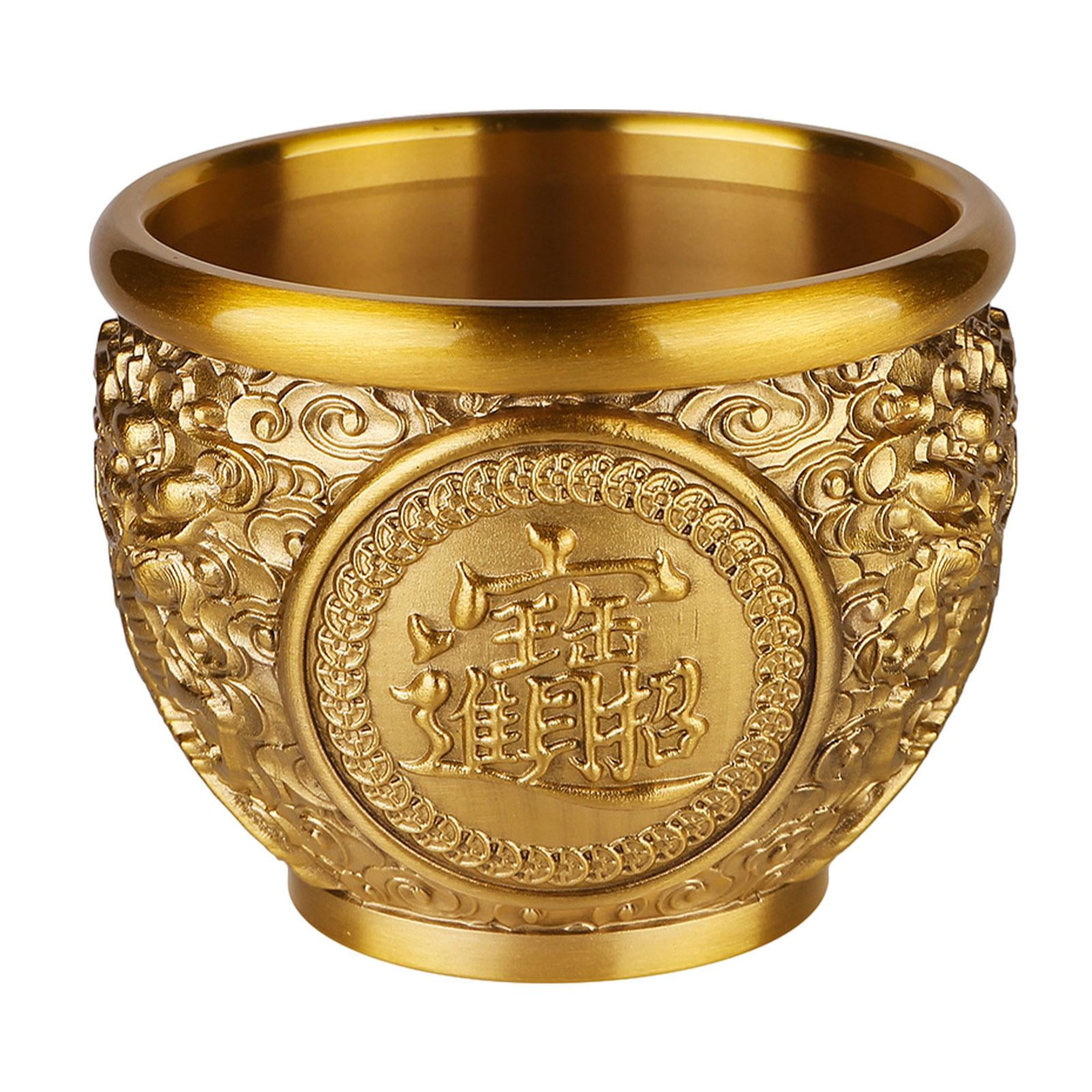 Copper Fortune Bowl Chinese Cornucopia Bowl Ornament Treasure Basin ...