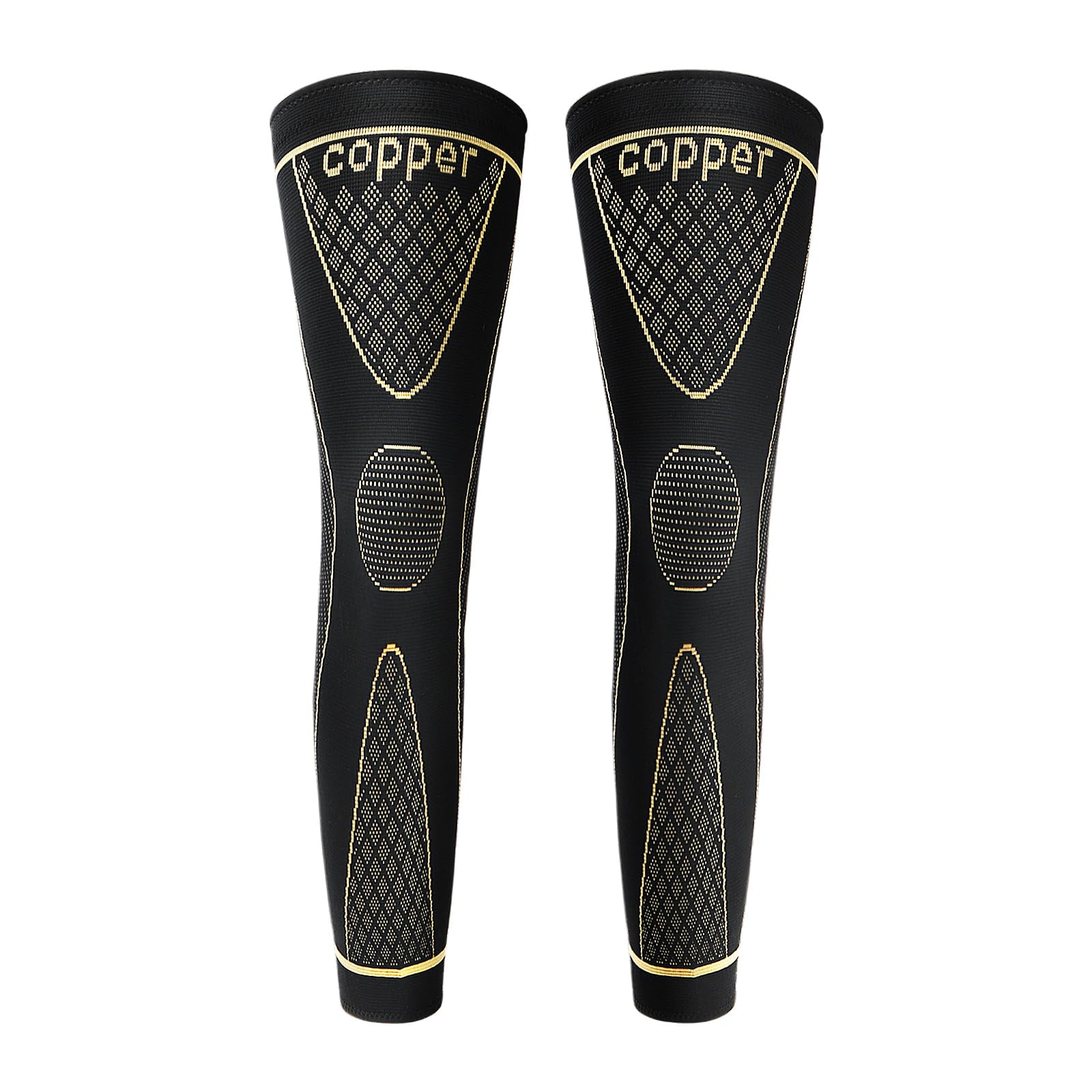 Copper Full Leg Sleeves - Compression Knee Sleeves for Men and Women ...