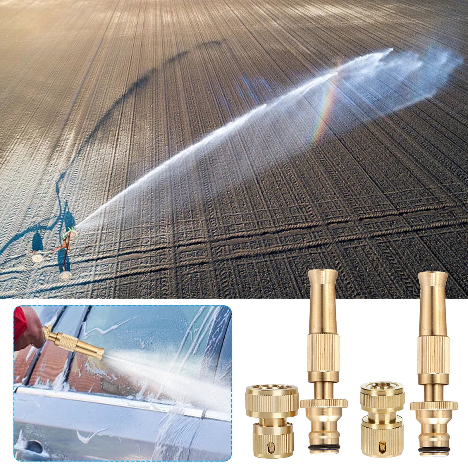 Copper Garden Water Nozzle, Multi-Connection Sprayer, 4+6 Point Adapter ...