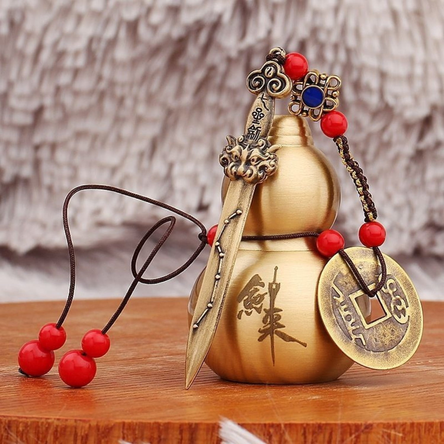 Copper Gourd Sculpture Handmade Cultural Decor Tabletop Art Collectible ...
