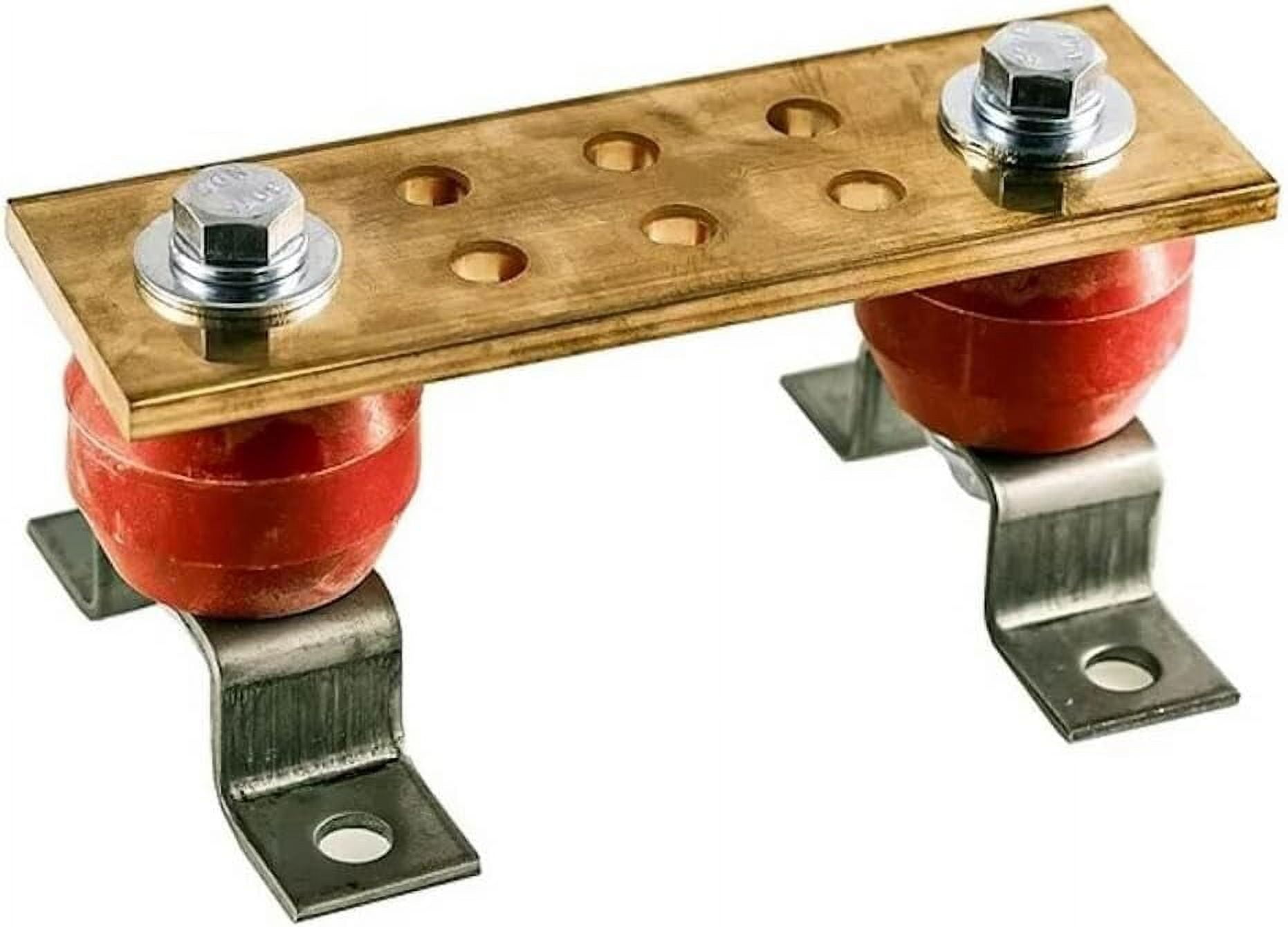 Copper Ground Bar - Wall Mounted Ground Bar Kit - Electrical Ground Bar with Mounting brackets ...