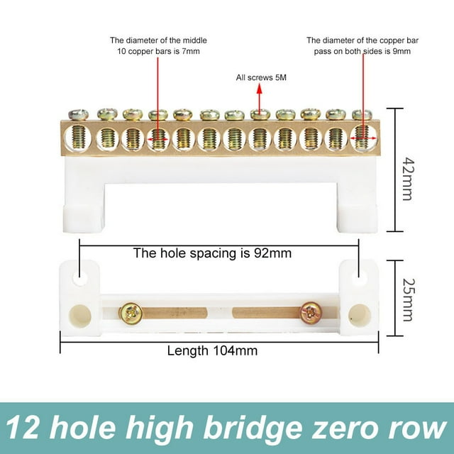 Copper Ground Terminal Row with Screws for Easy Installation in ...