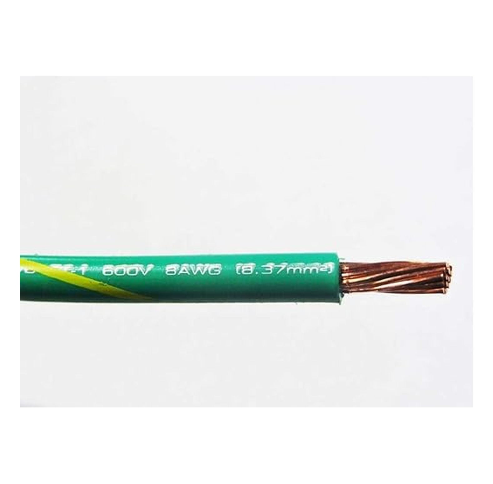 Copper Ground Wire MTW 8 Gauge AWG Green/Yellow Stripe 19 Strands 25 ...