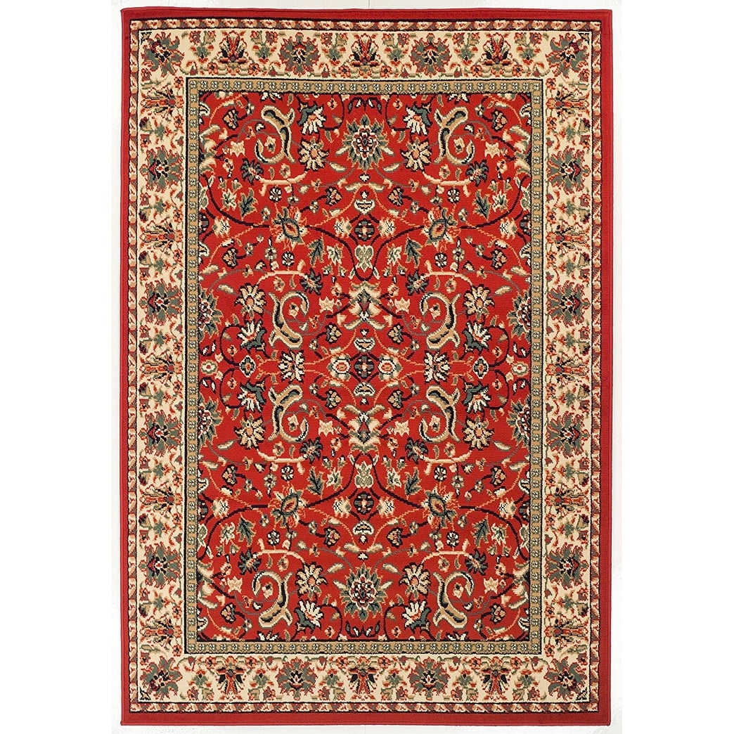 Copper Grove Bondy Bordered Oriental Area Rug with Jute Backing Red 2 ...