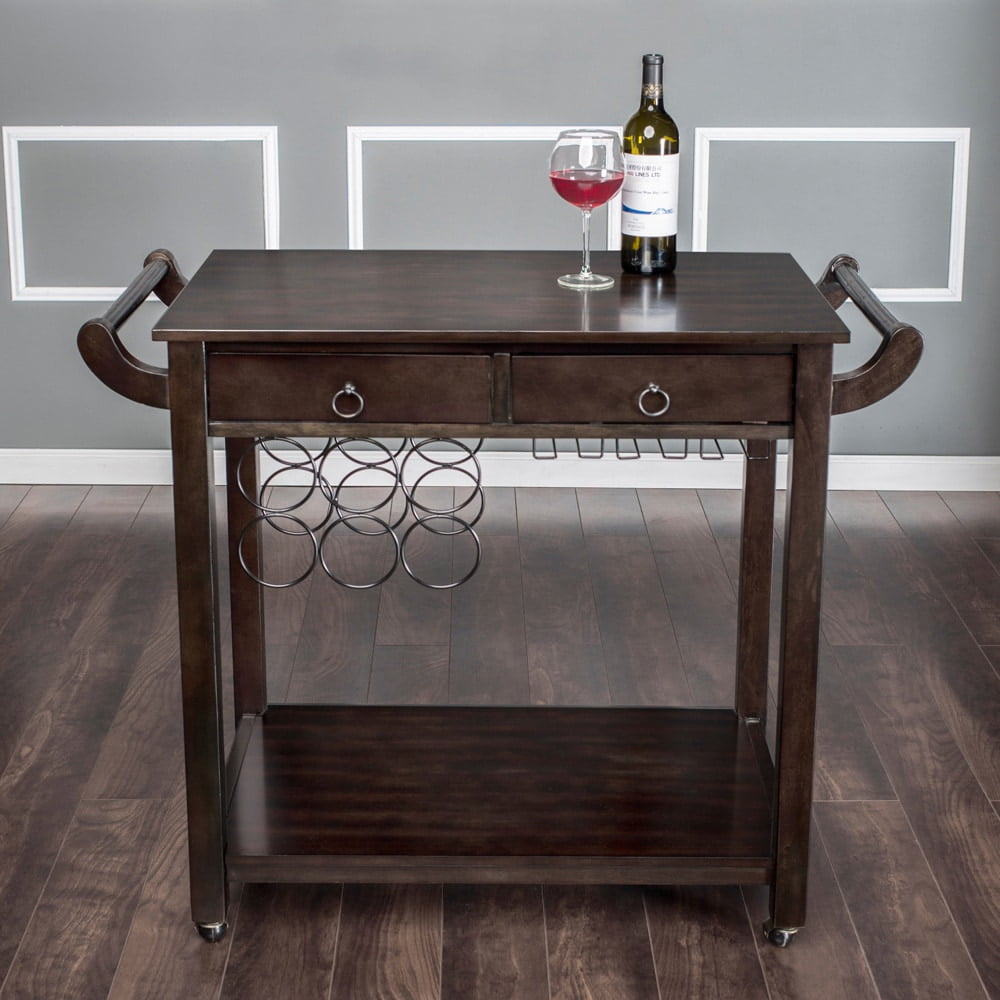 Copper Grove Carrick Transitional Dark Walnut Wood 2-Drawer Kitchen ...