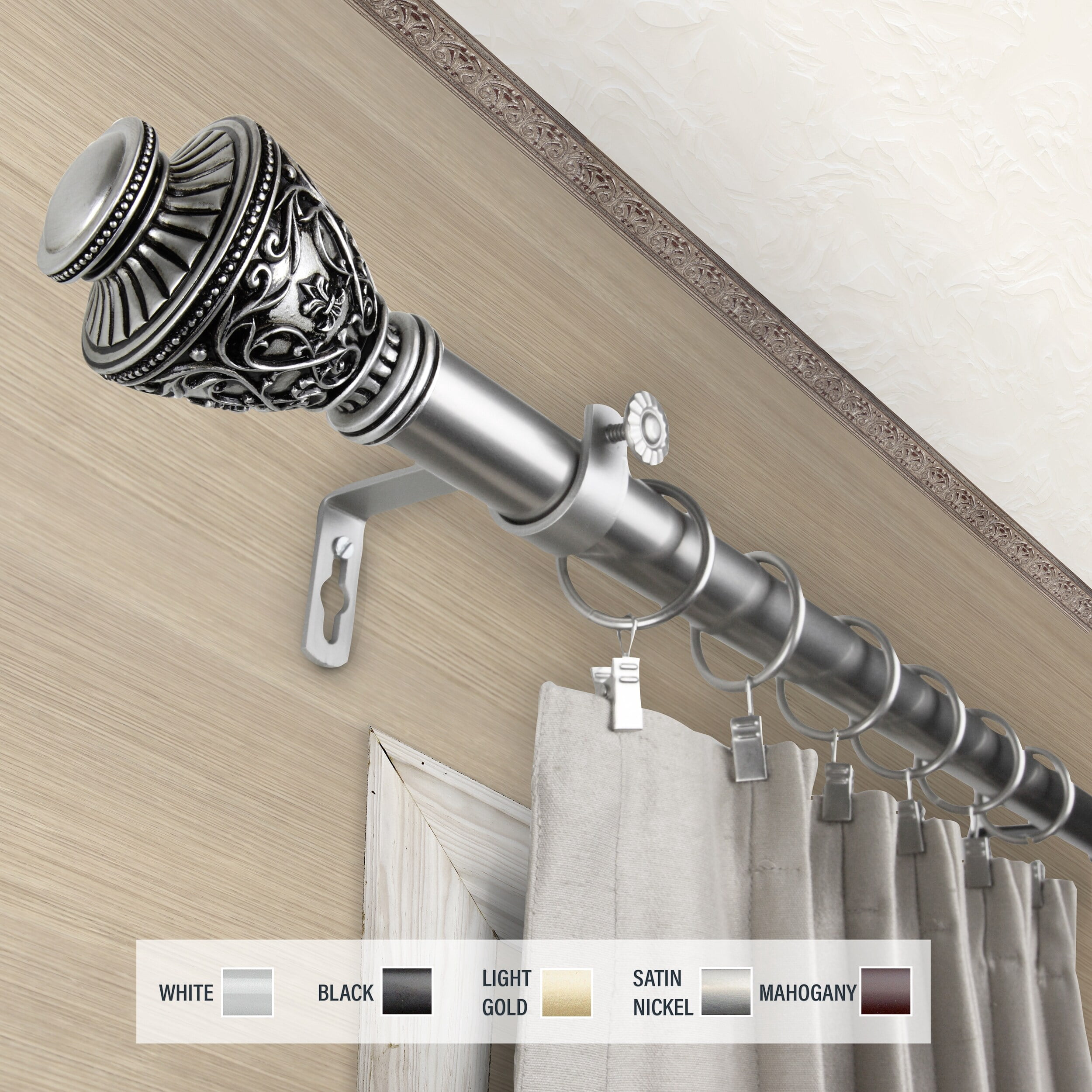Copper Grove InStyleDesign Neva 1 inch Diameter Adjustable Curtain Rod ...
