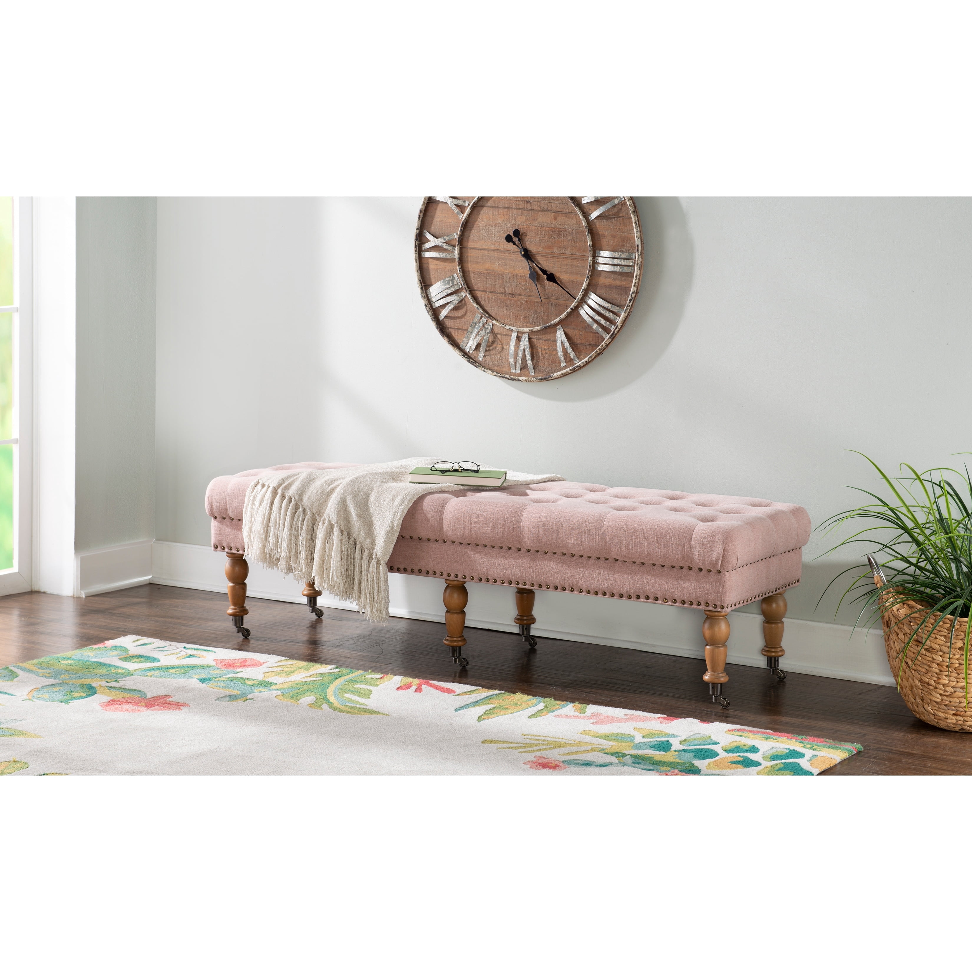 Copper Grove Pereislav 62-inch Tufted Pink Bench - Walmart.com