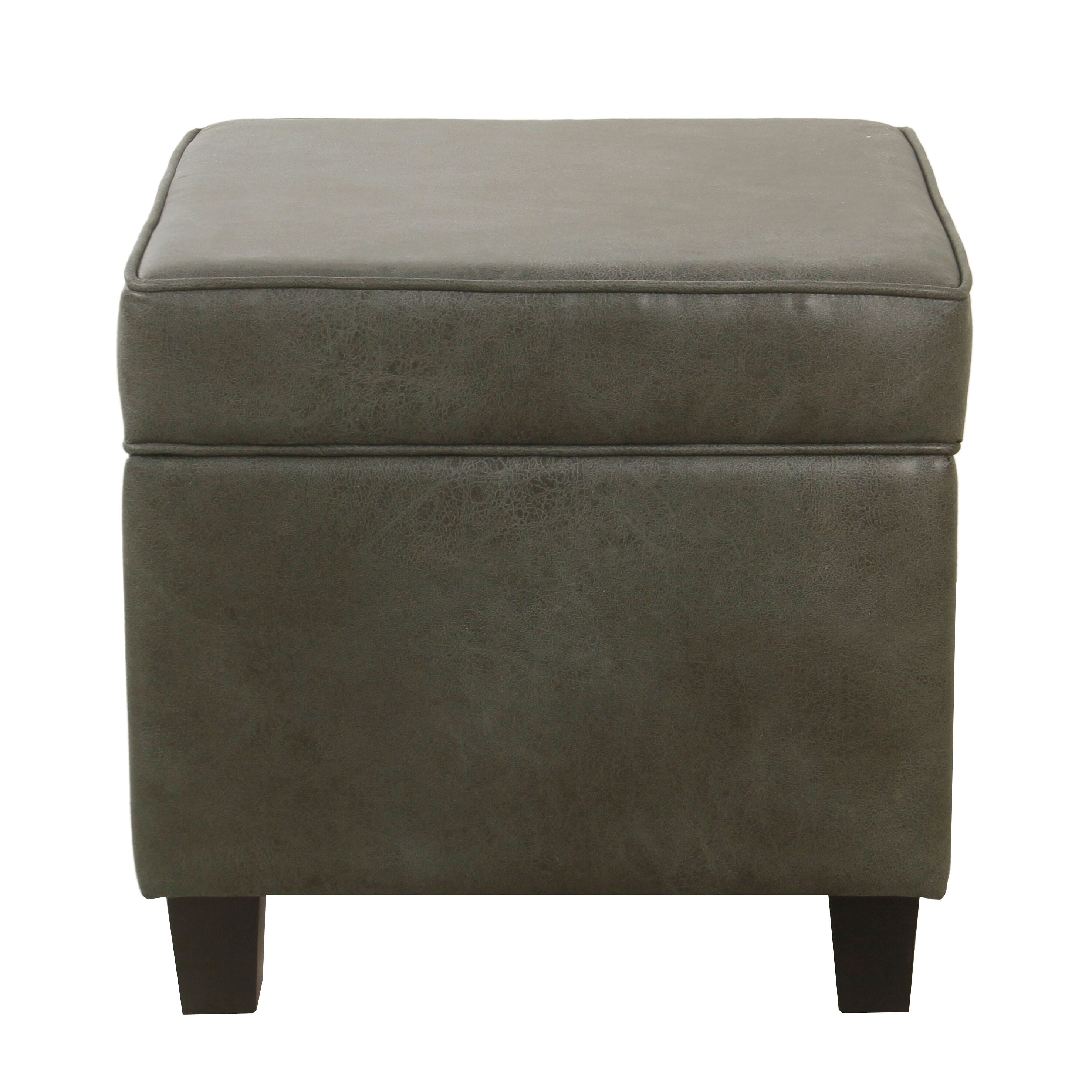 Copper Grove Schagen Square Ottoman with Lift-off Top Grey N/A ...