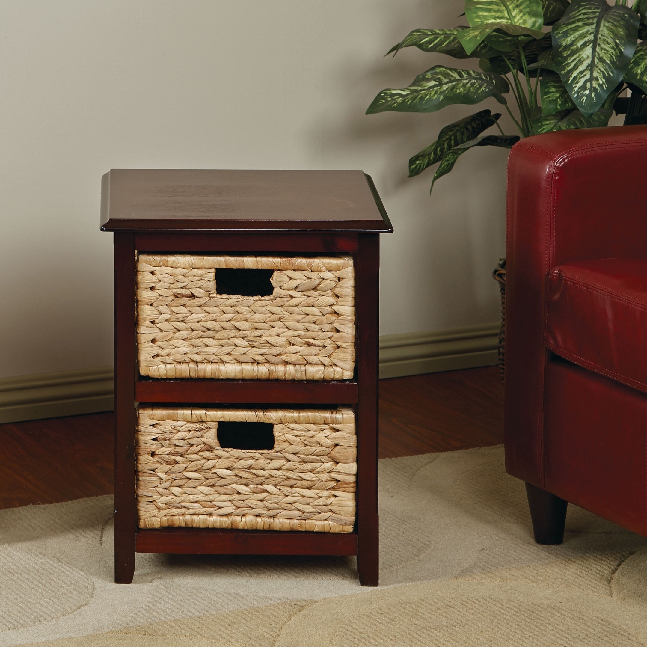 Copper Grove Turtle Mountain Basket Storage Unit with Removable Straw ...