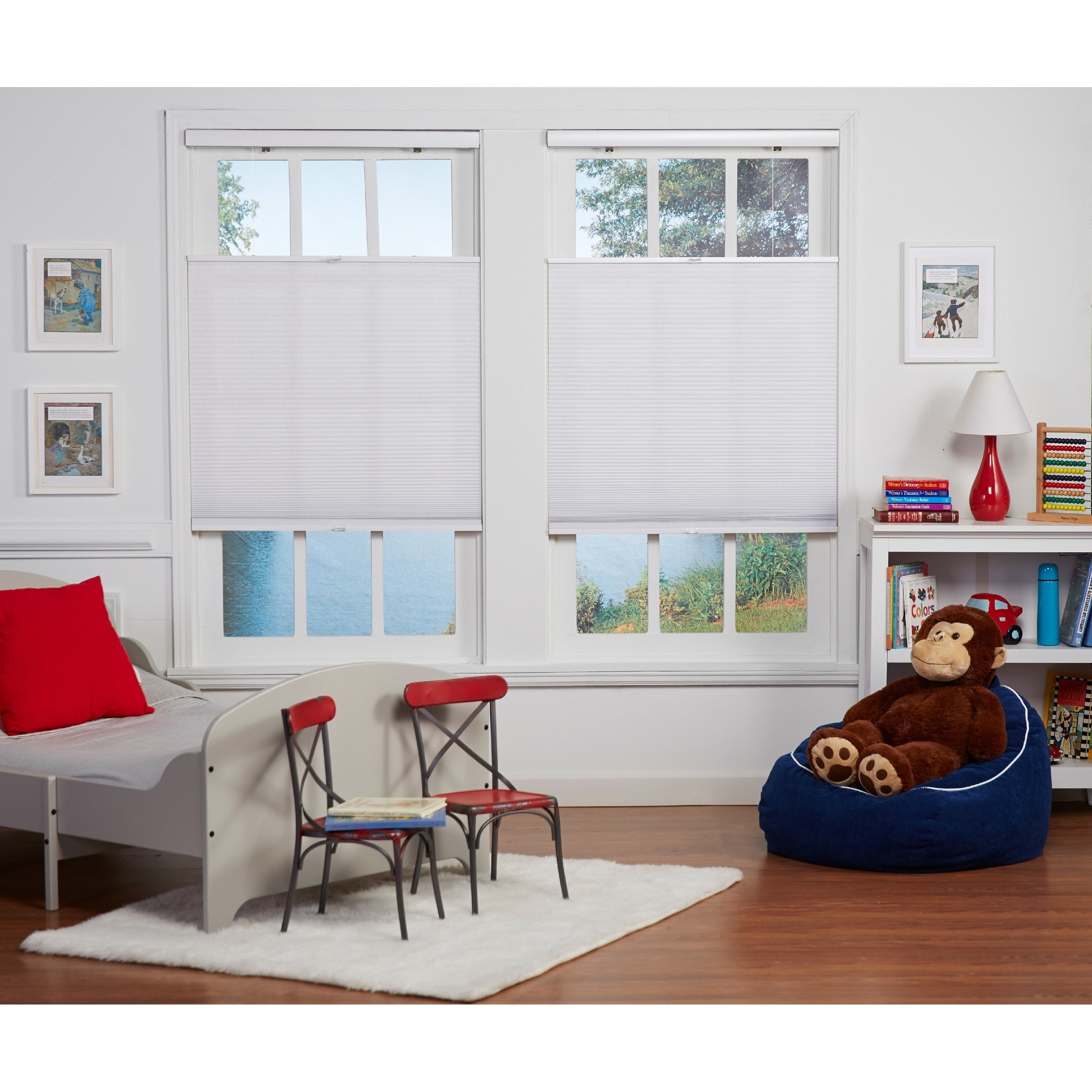 Regal Estate 72-inch White Light-filtering Top Down/Bottom Up Shade 16 ...