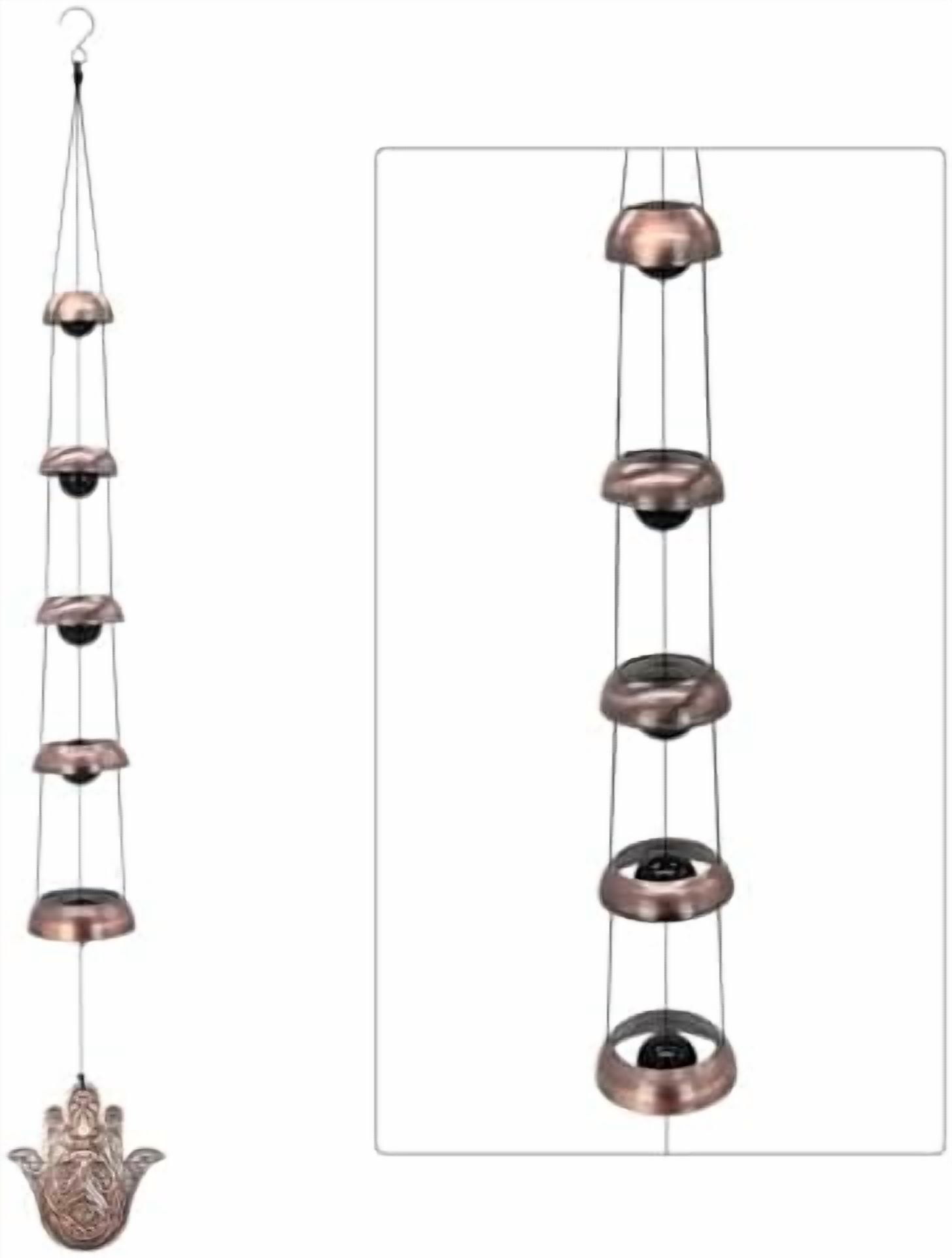 Copper Hand of God Temple Wind Chime – 5-Bell Red Copper Feng Shui ...