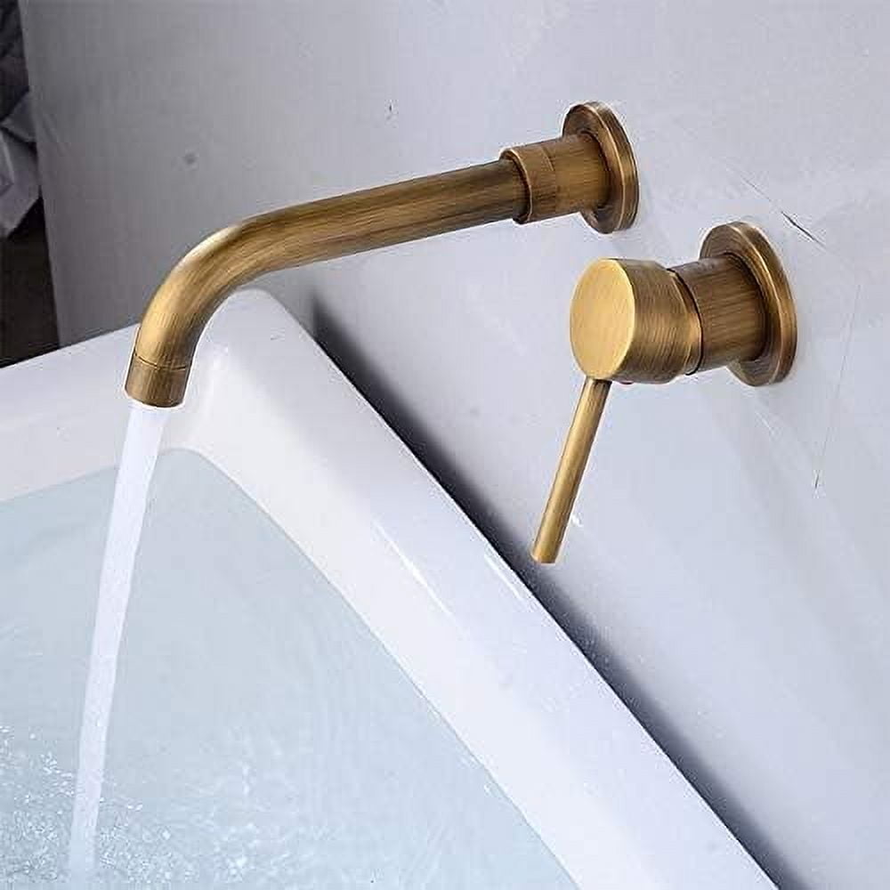 Copper Hidden Wall Mounted Mixer Tap Bathroom Basin Faucet Sink Faucet ...