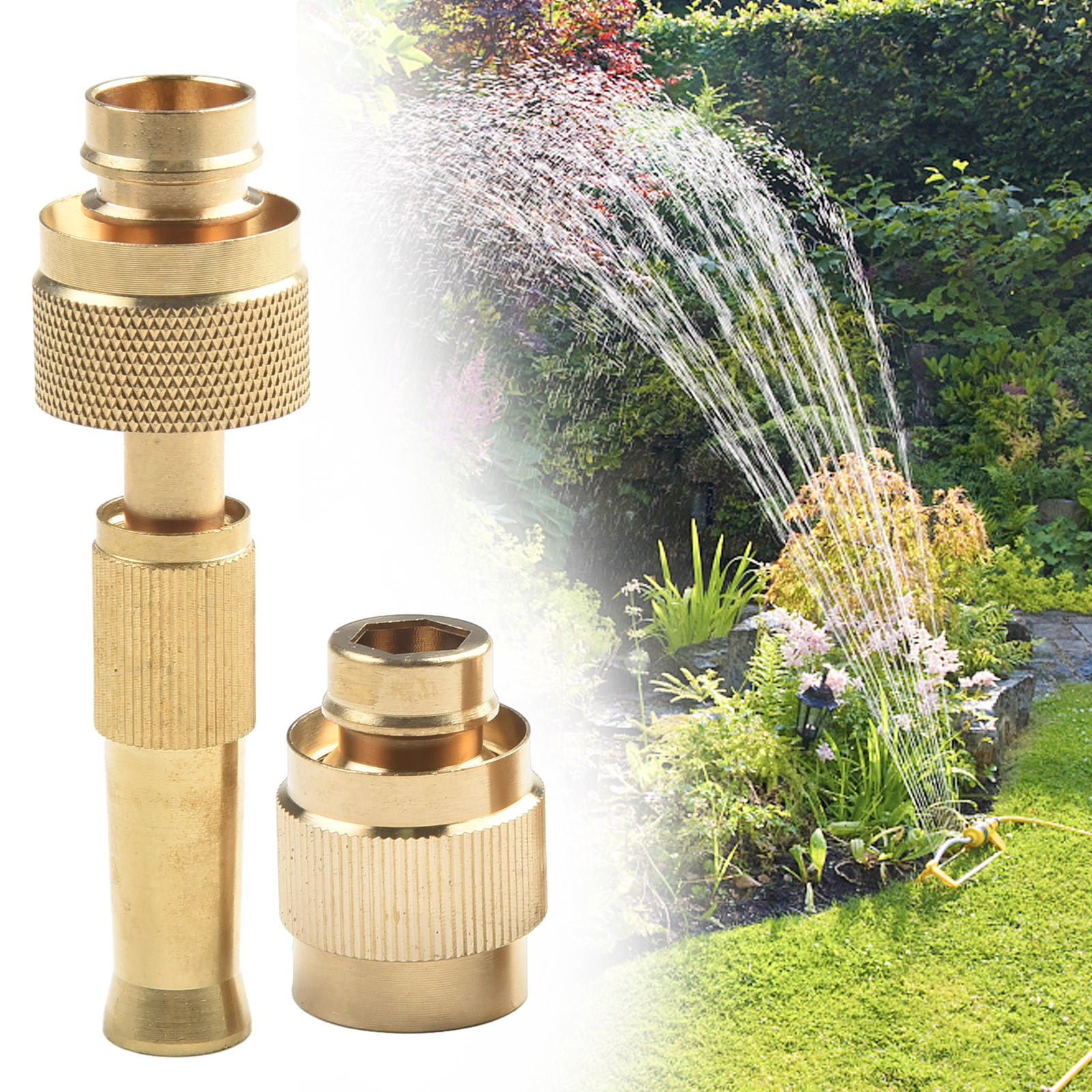Copper High Pressure Water Spray Nozzle Water Jet Pipe Connector Garden ...
