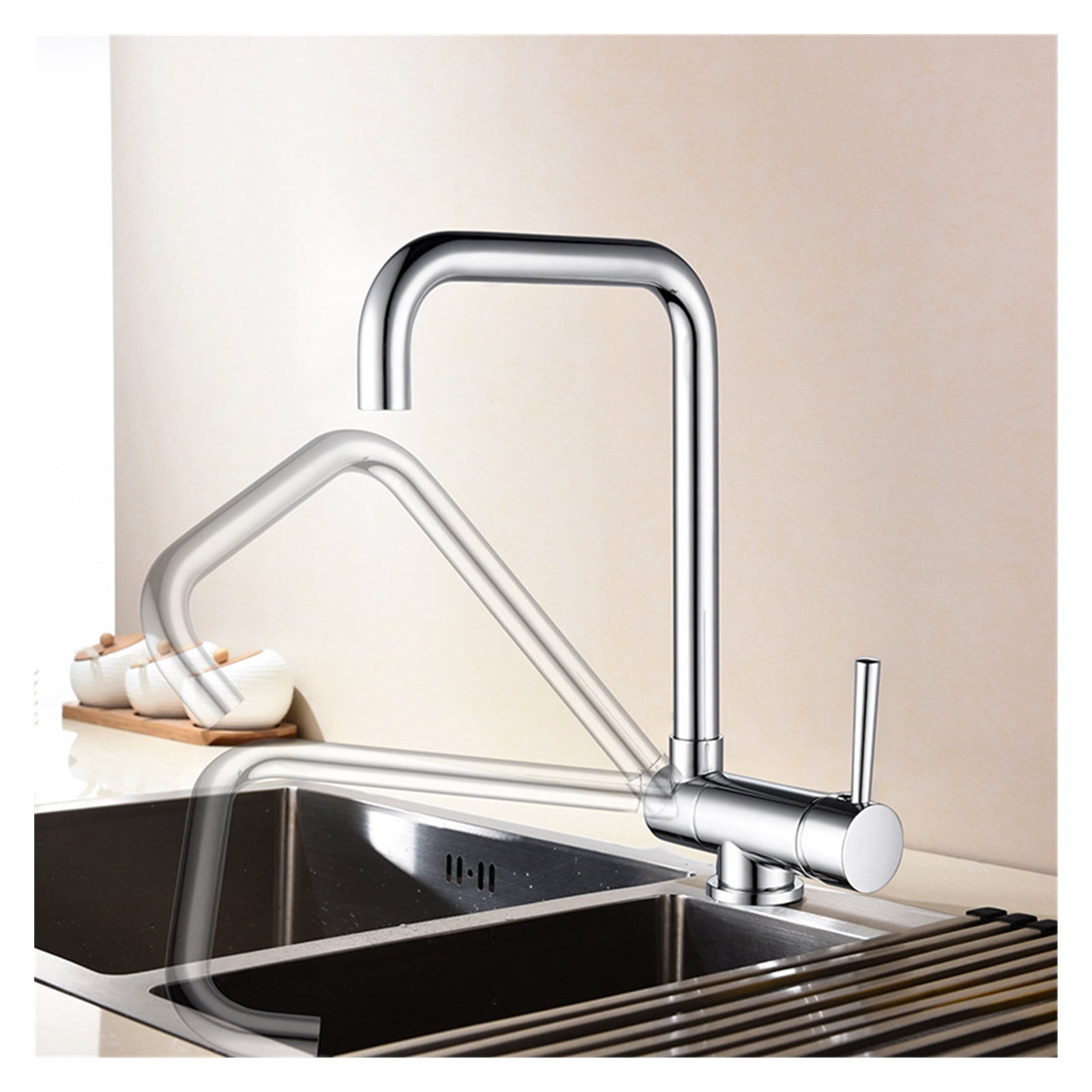 Copper Hot And Cold Seven-character Kitchen Faucet Sink Washbasin ...