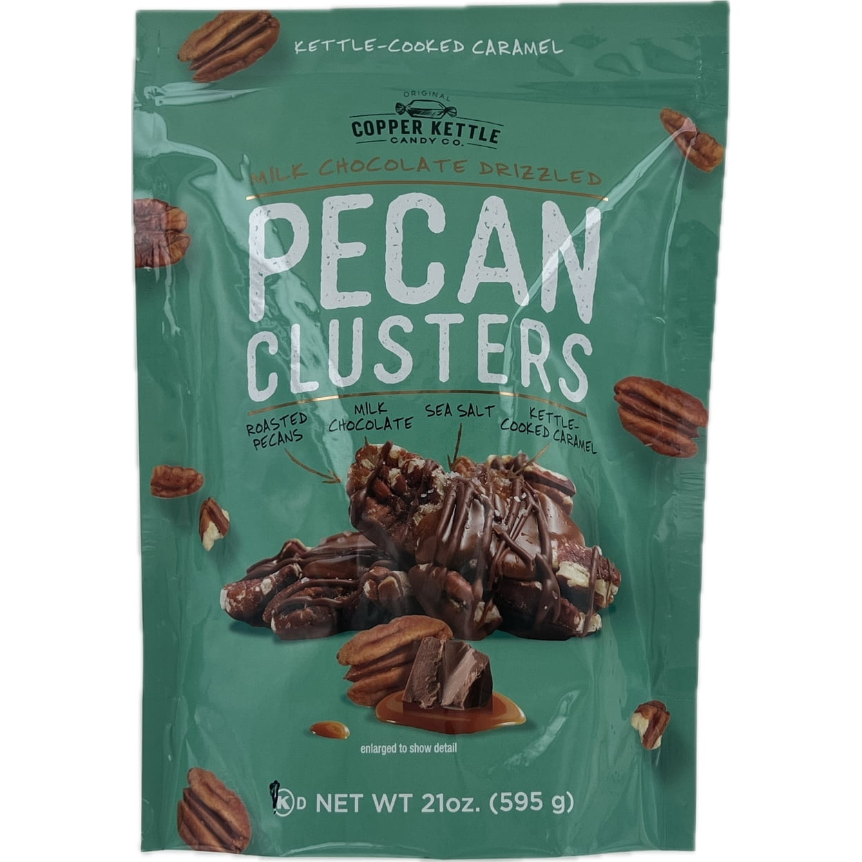Copper Kettle Candy Company Milk Chocolate Drizzled Pecan Clusters, 21 ...