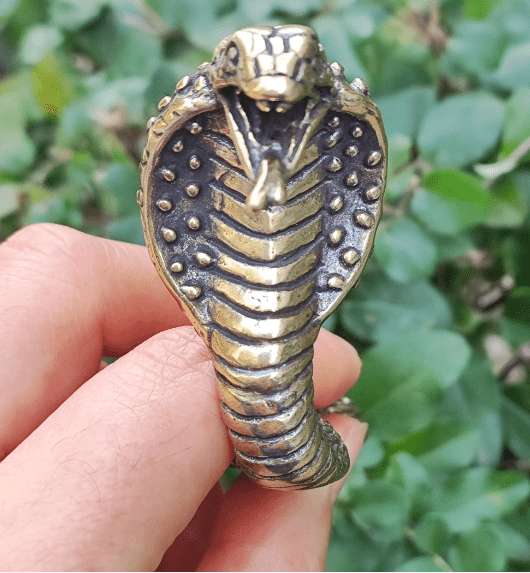 Copper King Cobra Snake Animal Figure Coiled Collectible Display ...
