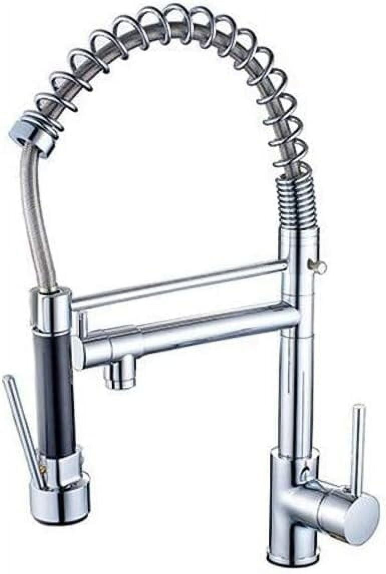 All Copper Kitchen Faucet Spring Belt Pulls Out Spray Head Cold and Hot ...