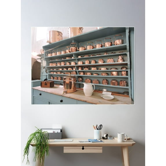 Copper Kitchen Poster Wall Art, Modern Wall Decor For Living Room ...