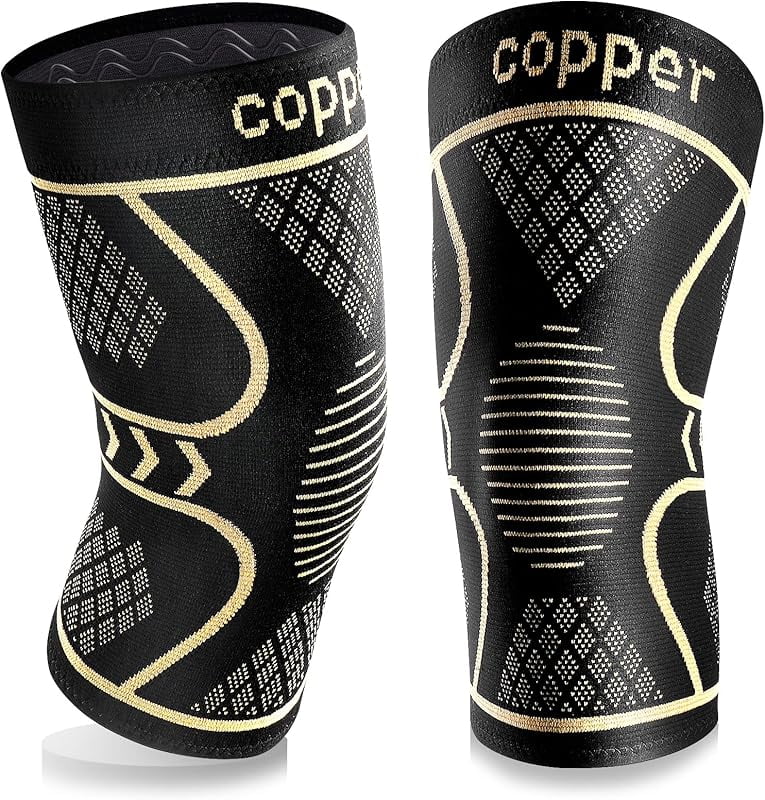 Copper Knee Braces for Women and Men 2 Pack, Knee Compression Sleeve ...