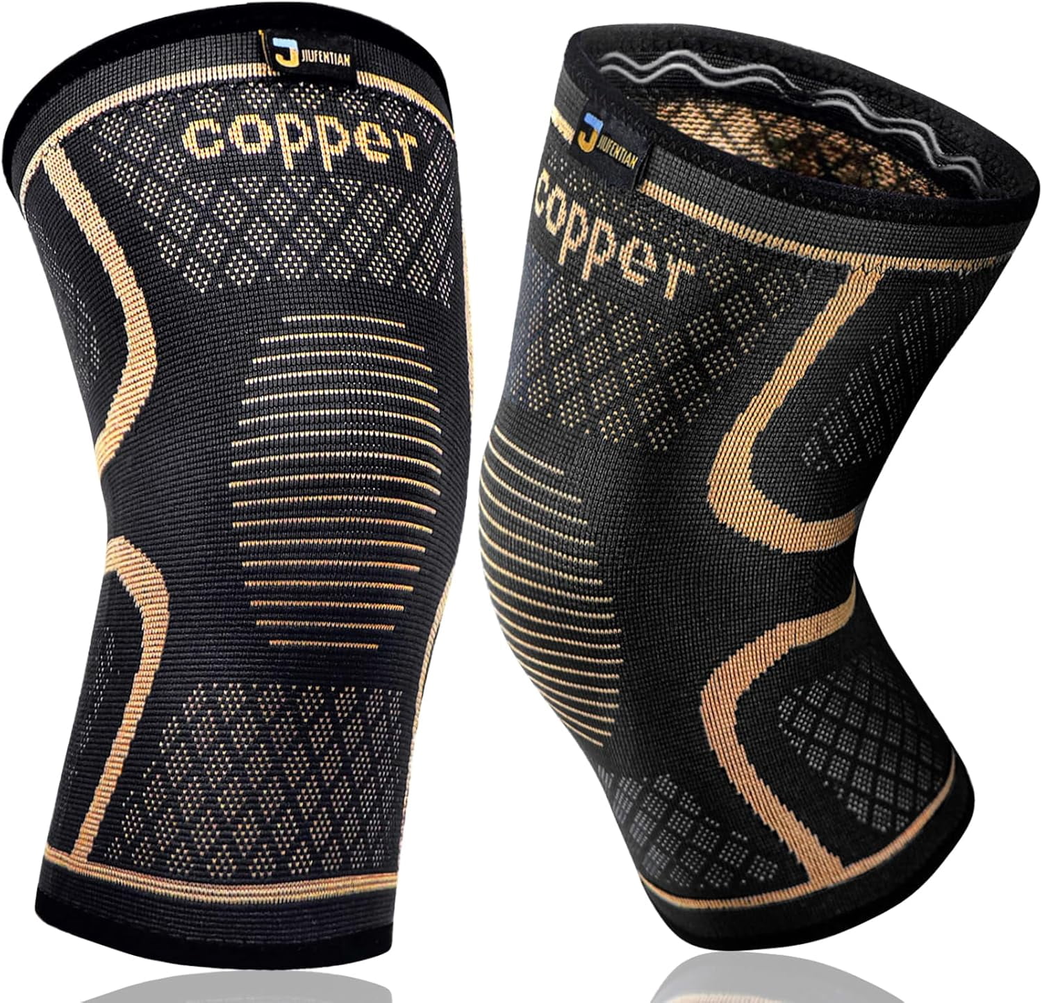Copper Knee Braces for Men and Women (2 pack) -Knee Supports Sleeve ...