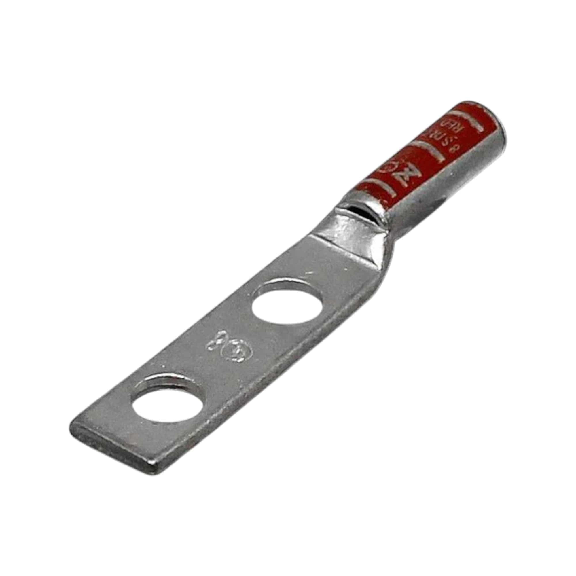 Copper Long Barrel Two Hole Compression Lugs 8 AWG 3/8-inch Bolt Size ...