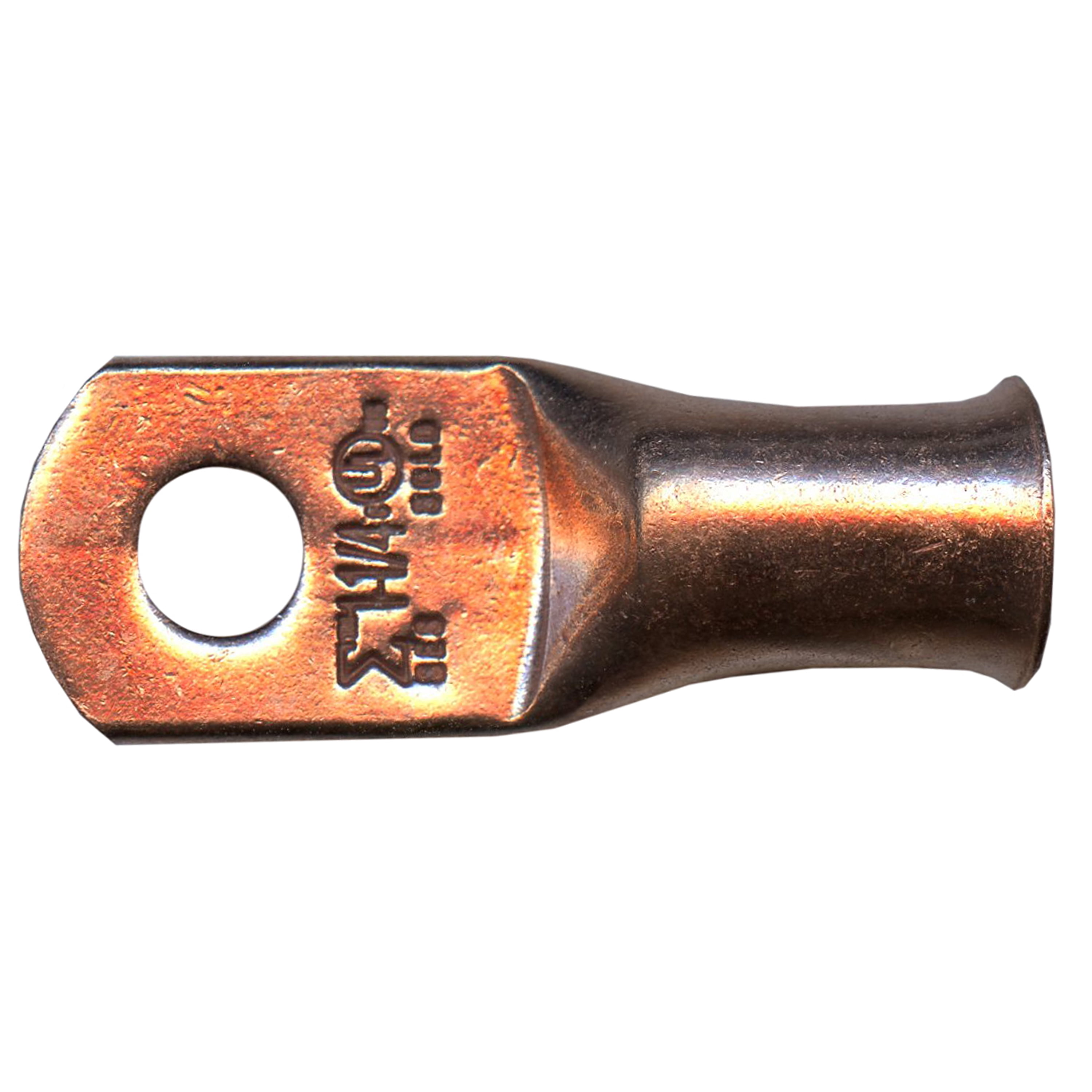 Copper Lug 1 AWG Gauge 1/4" Ring Wire Terminal Battery Cable End ...