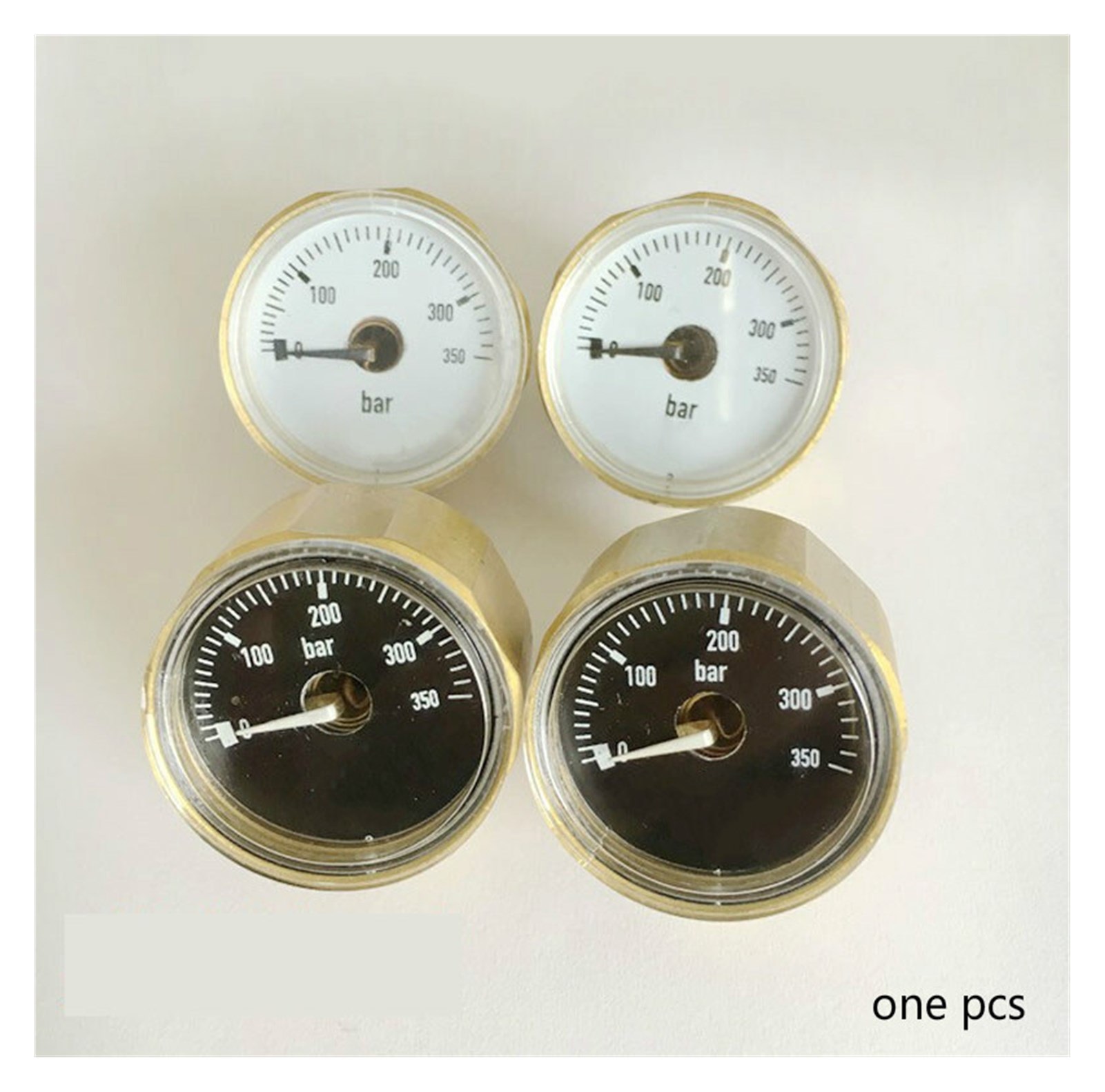 Copper M10*1 G1/8 Inch 350bar Mini Air Pressure Gauge,ED Black & White ...