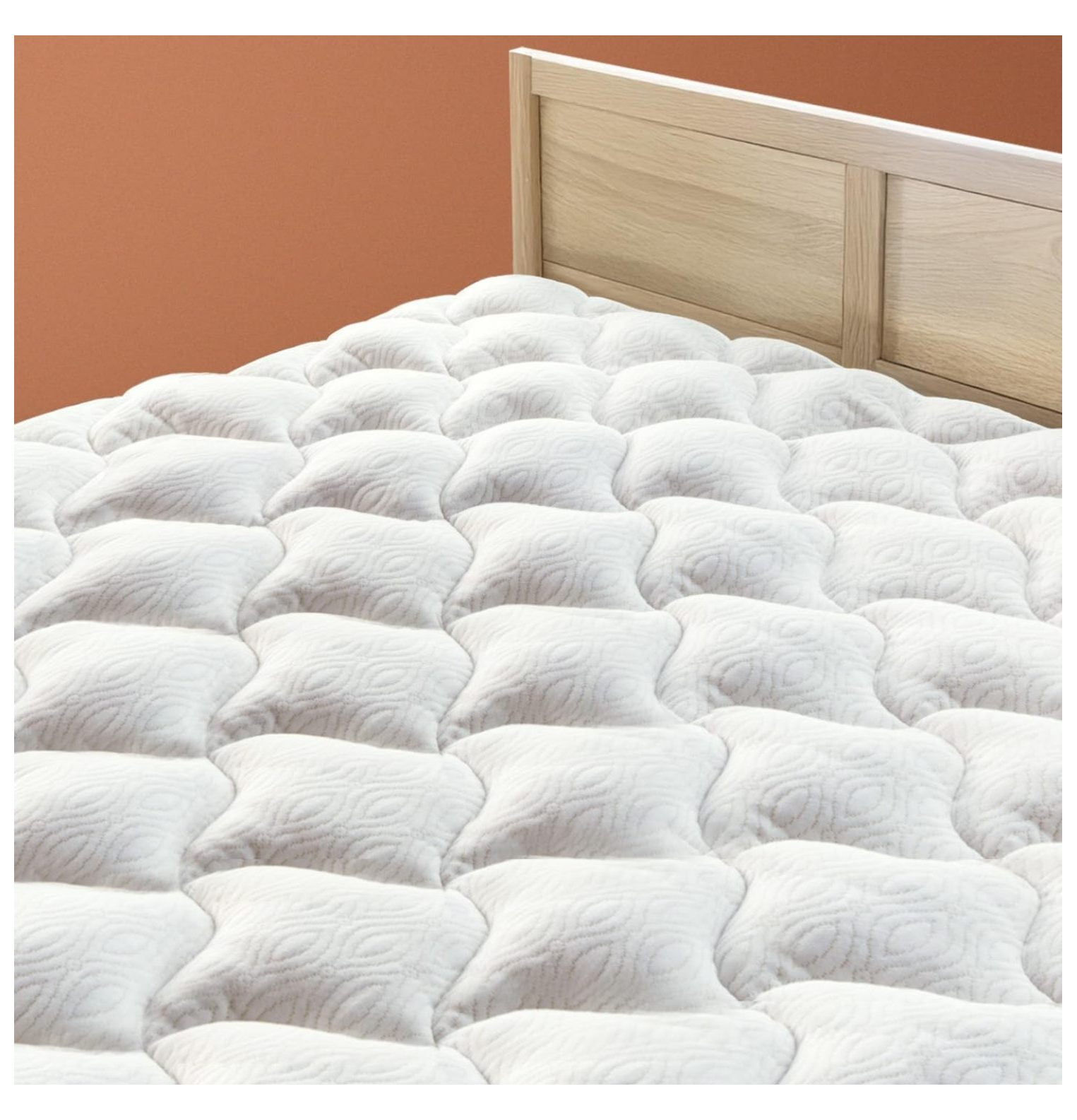 Copper Mattress Topper Pad Queen - Soft Overstuffed Premium Cloud-Like ...