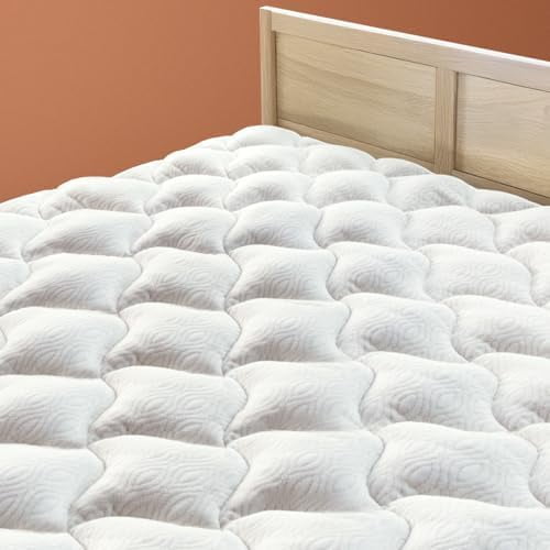 Copper Mattress Topper Pad Queen - Soft Overstuffed Premium Cloud-Like ...