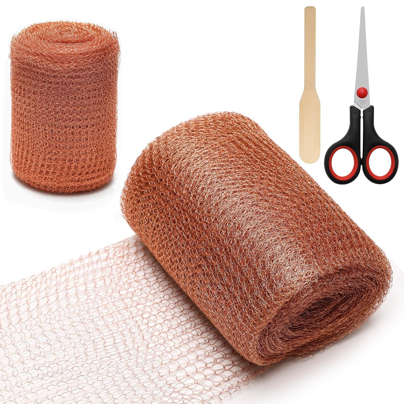Copper Mesh Rodent Control Kit 5"x50ft Defense Copper Mesh Roll with ...