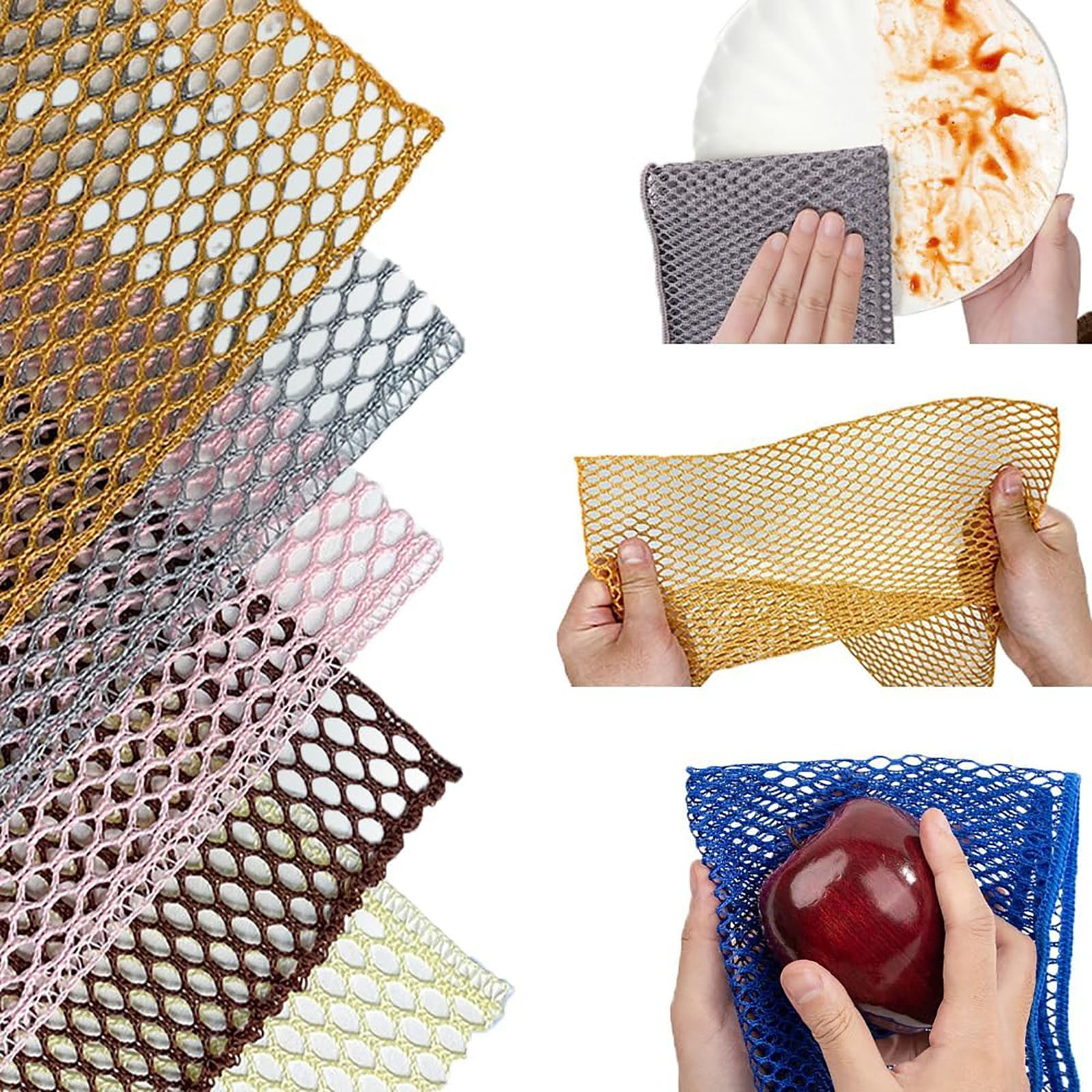 Rag,Multipurpose Mesh Dishwashing Rags Upgraded Double Layer Non ...