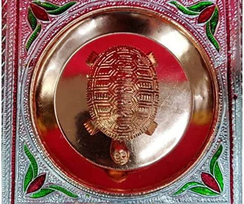 Copper Metal Feng Shui Vastu Turtle Tortoise Plate Set Tortoise Statue ...