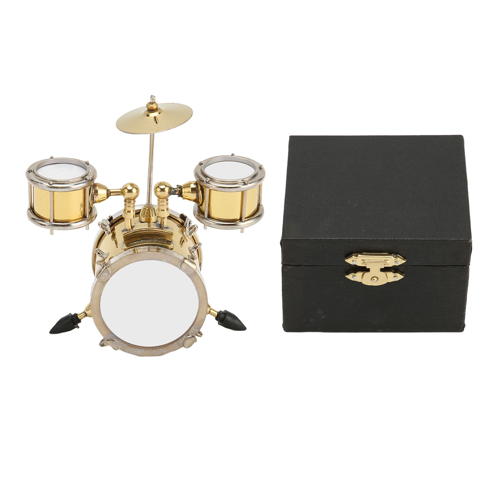 Copper Miniature Drum Set Model with Case Mini Percussion Musical ...