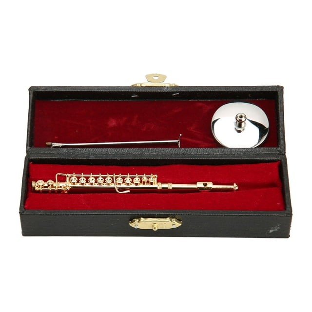 Copper Miniature Flute Model with Stand and Case Mini Musical ...