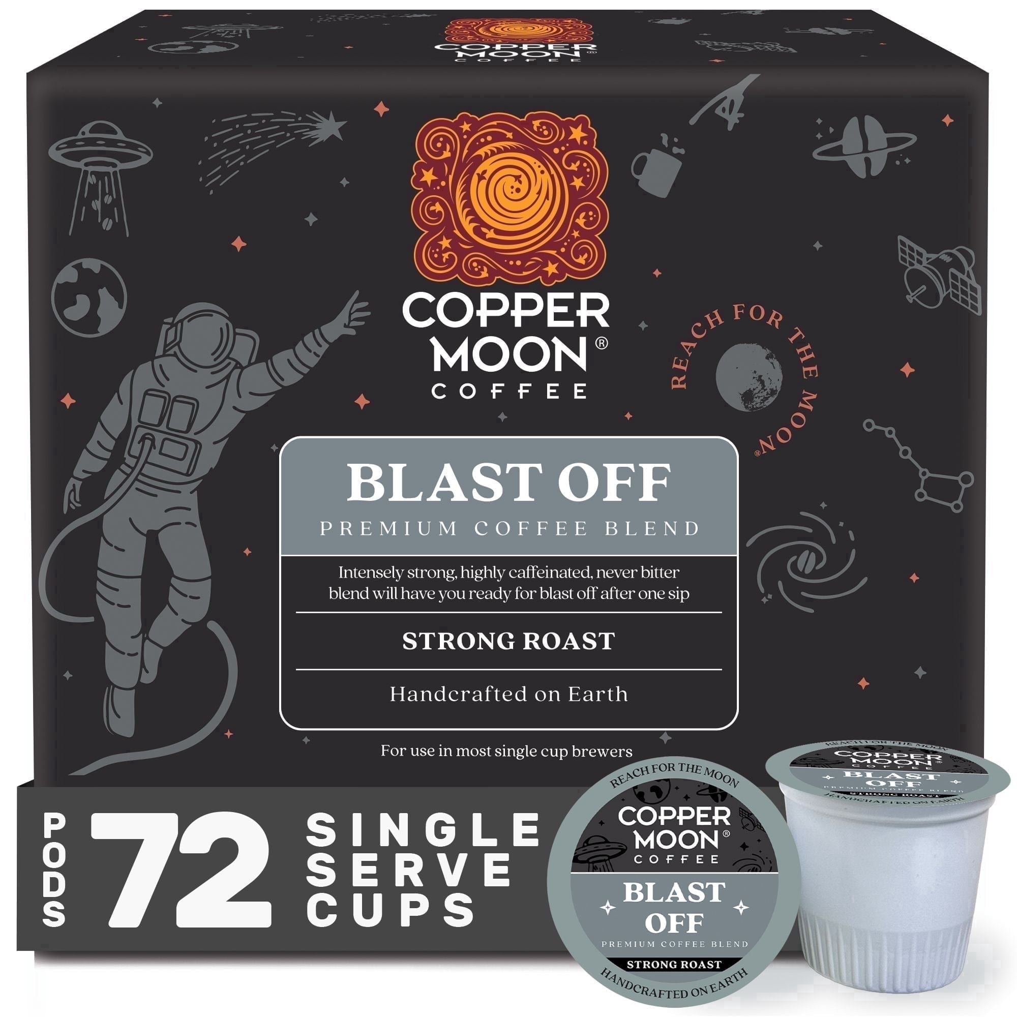 Copper Moon Coffee, Single Serve Coffee Pods, Blast Off Blend, 72 ct ...