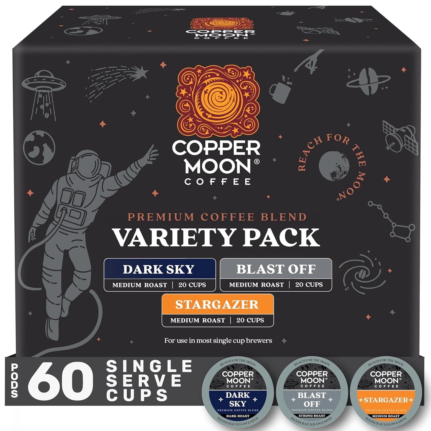 Copper Moon Single Serve Coffee Pods For Keurig K-Cup Brewers, Flavored ...