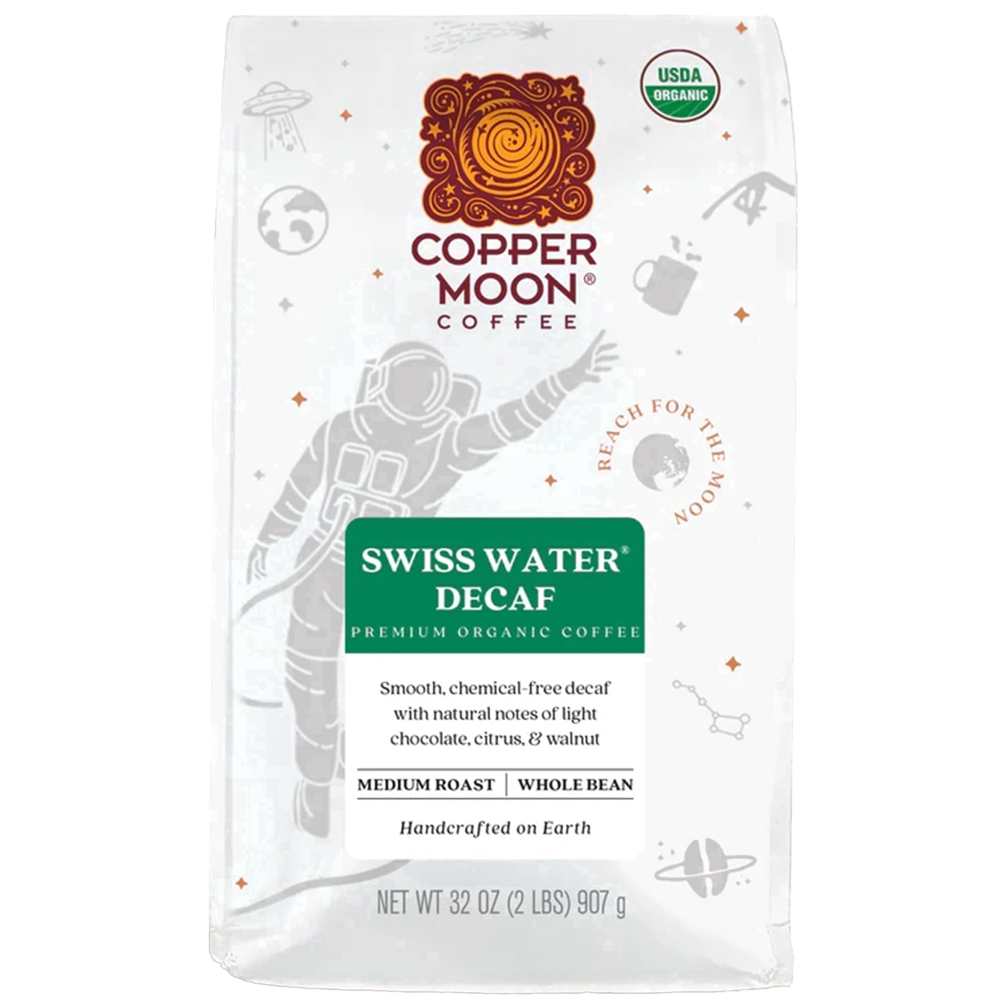 Copper Moon Coffee, Organic Decaf Coffee, 2lb Whole Beans - Walmart.com