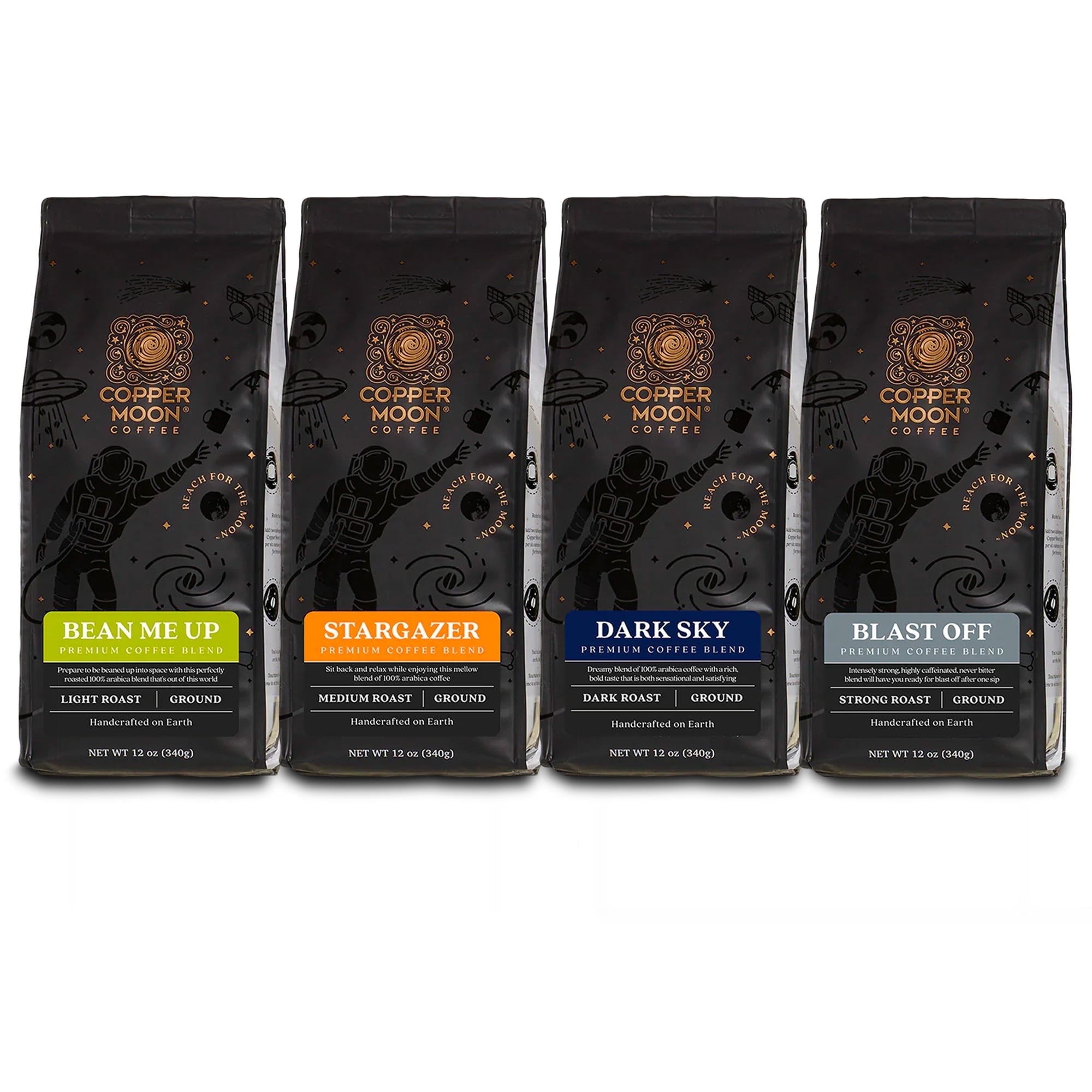 Copper Moon Variety Pack, Ground Coffee, (Blast Off, Bean Me Up ...