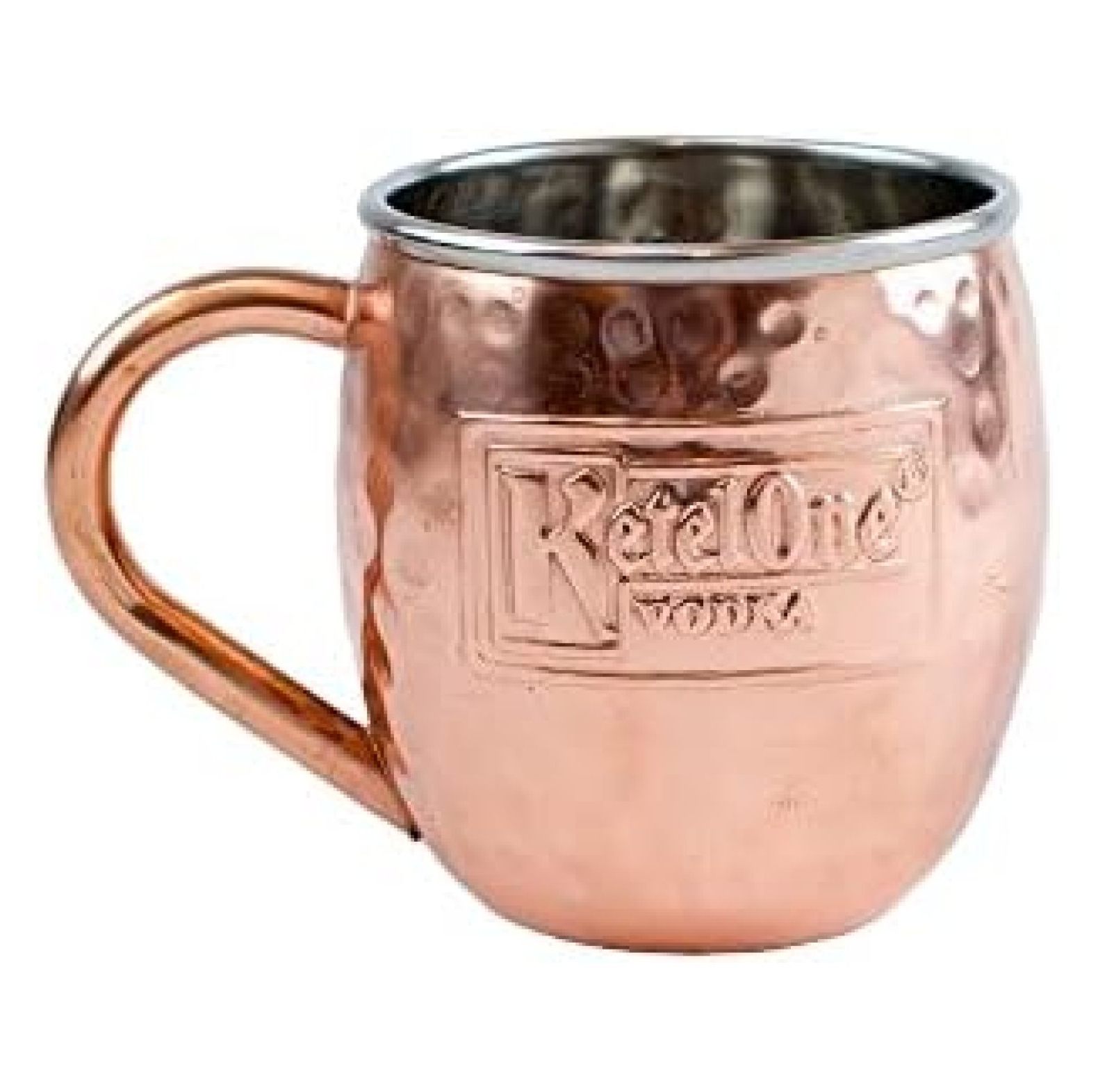 Copper Mule Mug - Stainless Steel Lined - Hammered Copper Moscow Mule ...