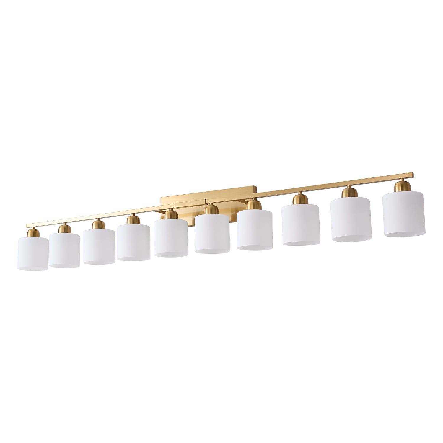Copper Natural and Milky White Glass Bathroom 10 Light Fixtures Over ...