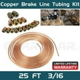 Copper Nickel Brake Line Tubing Kit 3/16 OD 25 Ft Coil Roll all Size ...