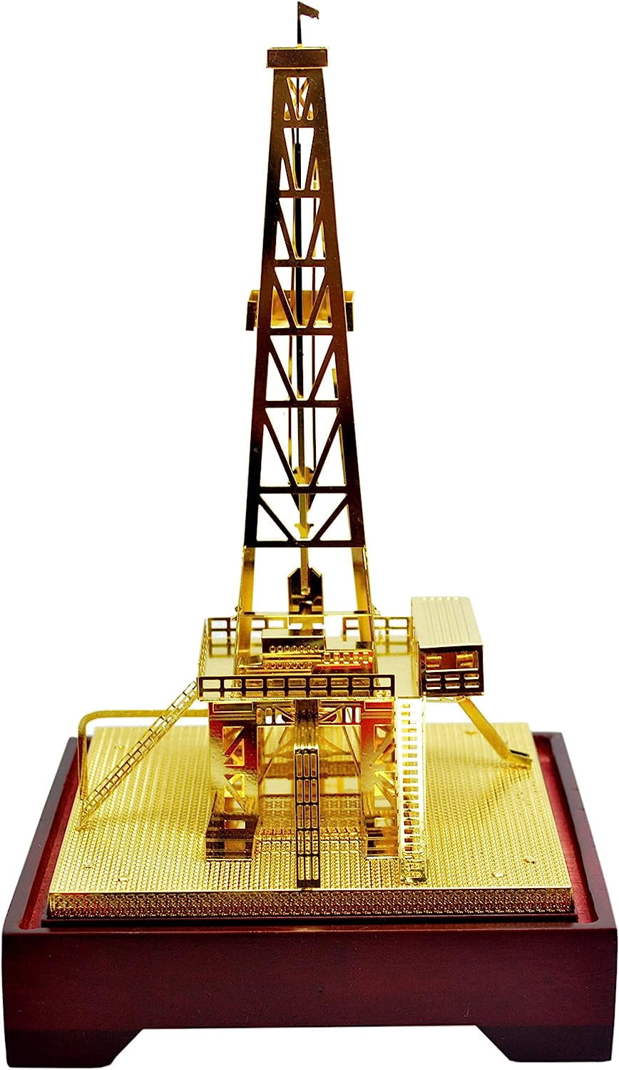 Copper Oilfield Oil Well Derrick Drill Rig Gold Color Model ...