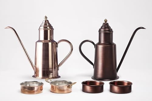 Copper Olive Oil Dispenser Pot + Oil Dipping Set | 600 ml Handcrafted ...