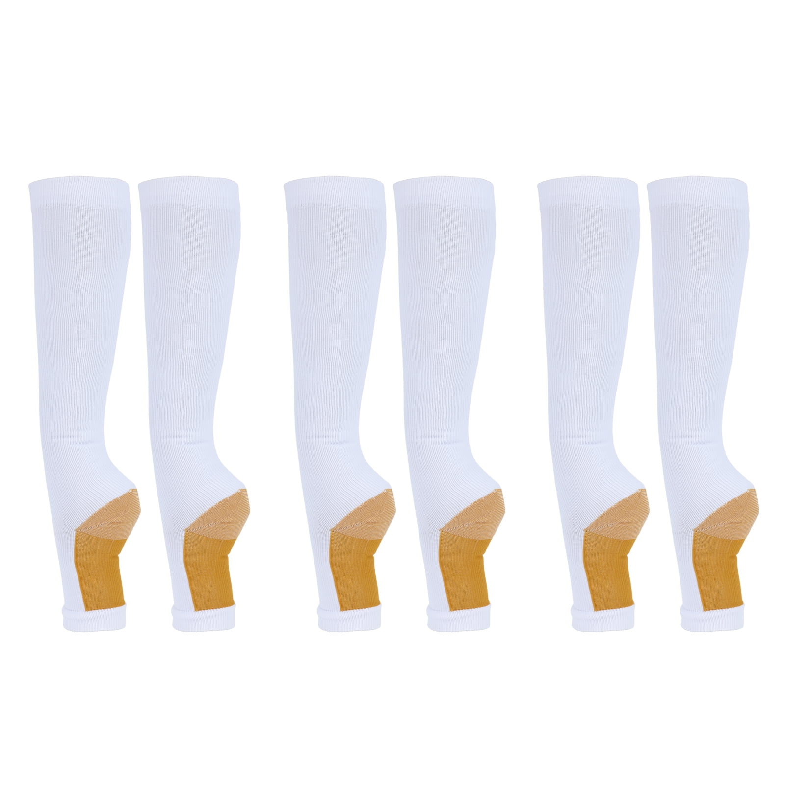 Copper Open Toe Toeless Compression Socks for Men and Women (L/XL ...