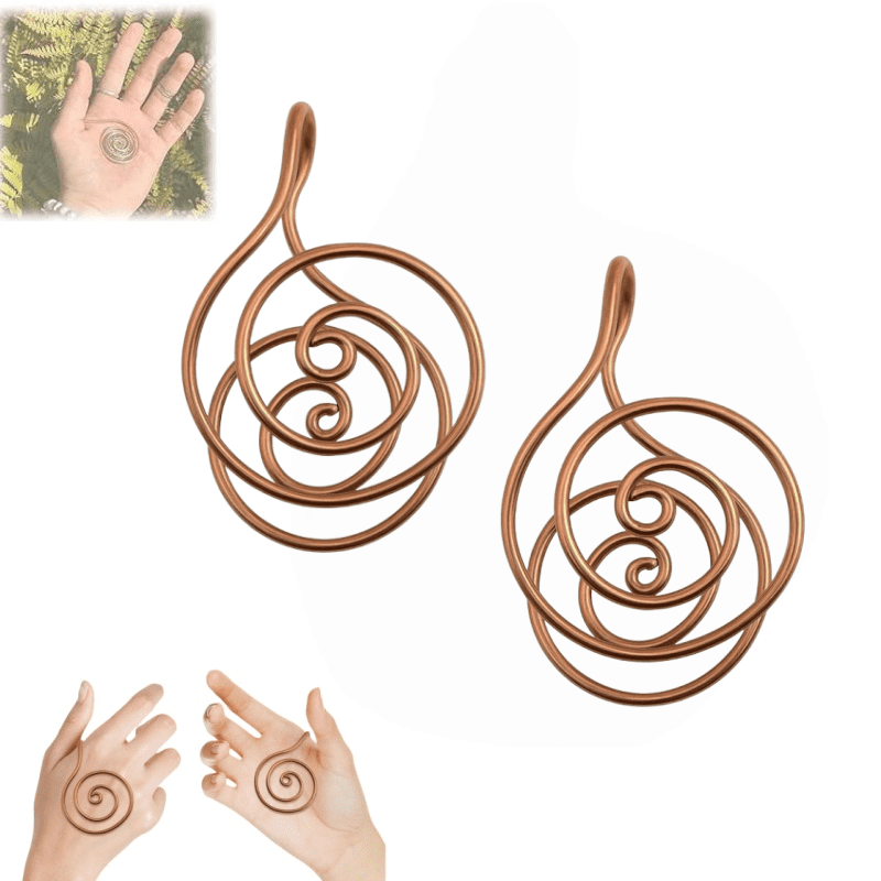 Copper Palm Ring Reiki Spiral Hand Rings for Meditation Energy Healing ...