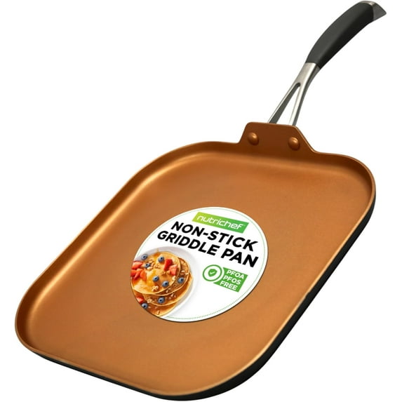 Copper Pan Non-Stick Coating Inside, Hard-Anodized Look Heat Resistant ...